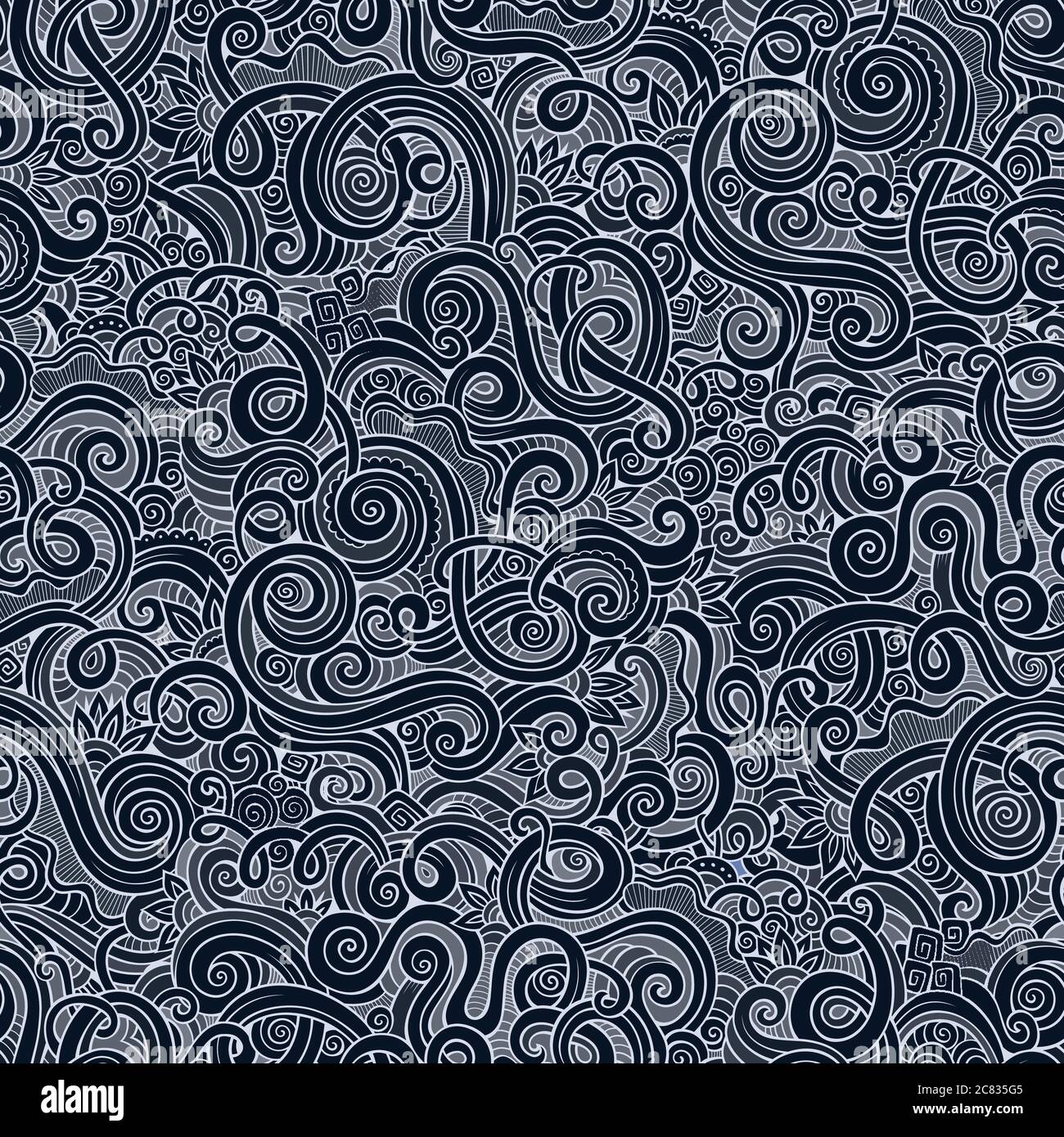 Decorative hand drawn doodle nature ornamental curl pattern Stock ...