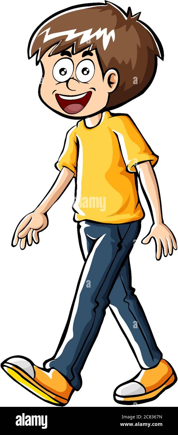 Single person standing on white background illustration Stock Vector ...