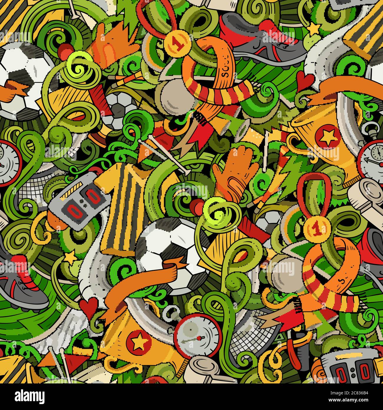 Cartoon doodles Football seamless pattern Stock Vector Image & Art - Alamy