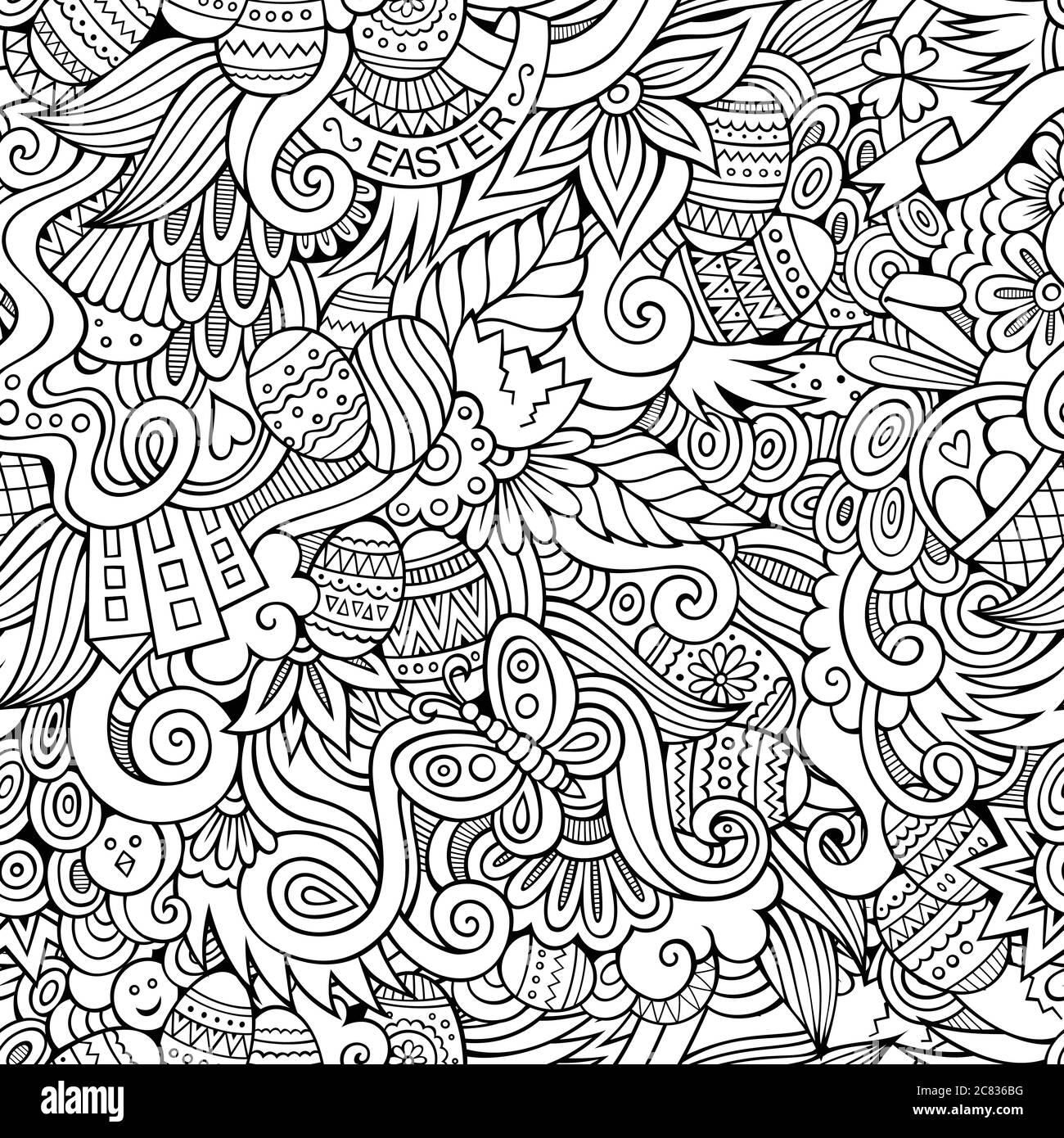 Easter doodles vector seamless pattern Stock Vector Image & Art - Alamy