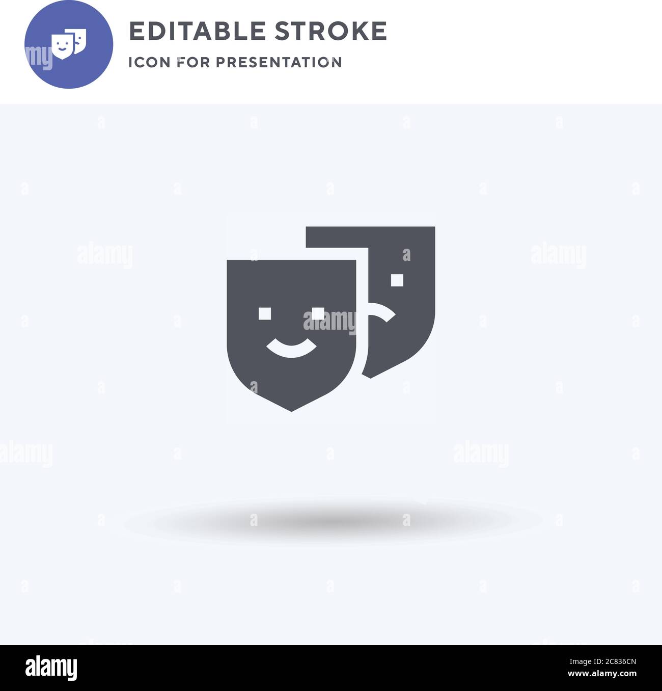 Comedy icon vector, filled flat sign, solid pictogram isolated on white ...