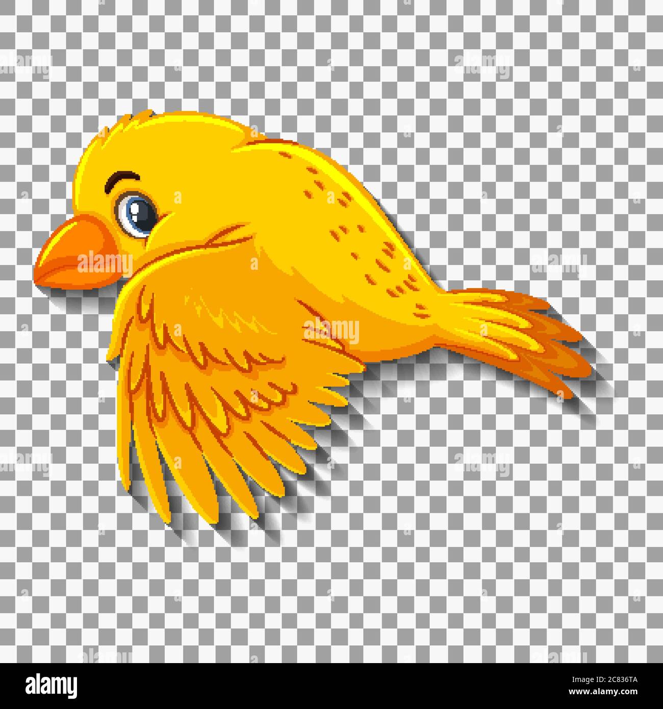 Cute yellow bird cartoon character illustration Stock Vector Image ...