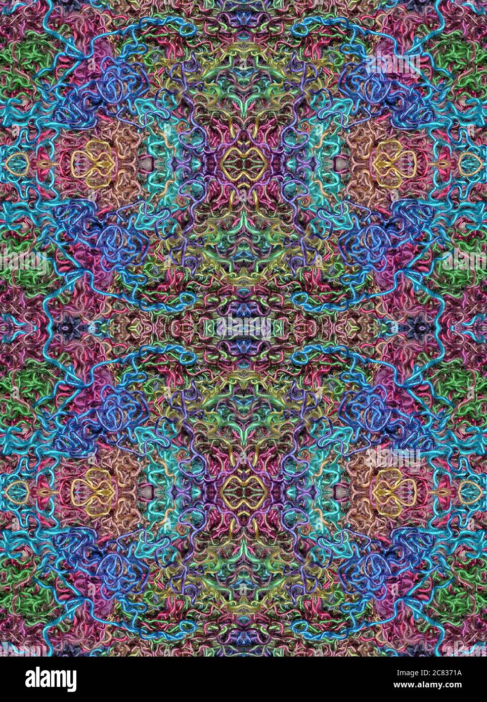 Vividly colored tangled yarn forming a seamless tiled background Stock ...