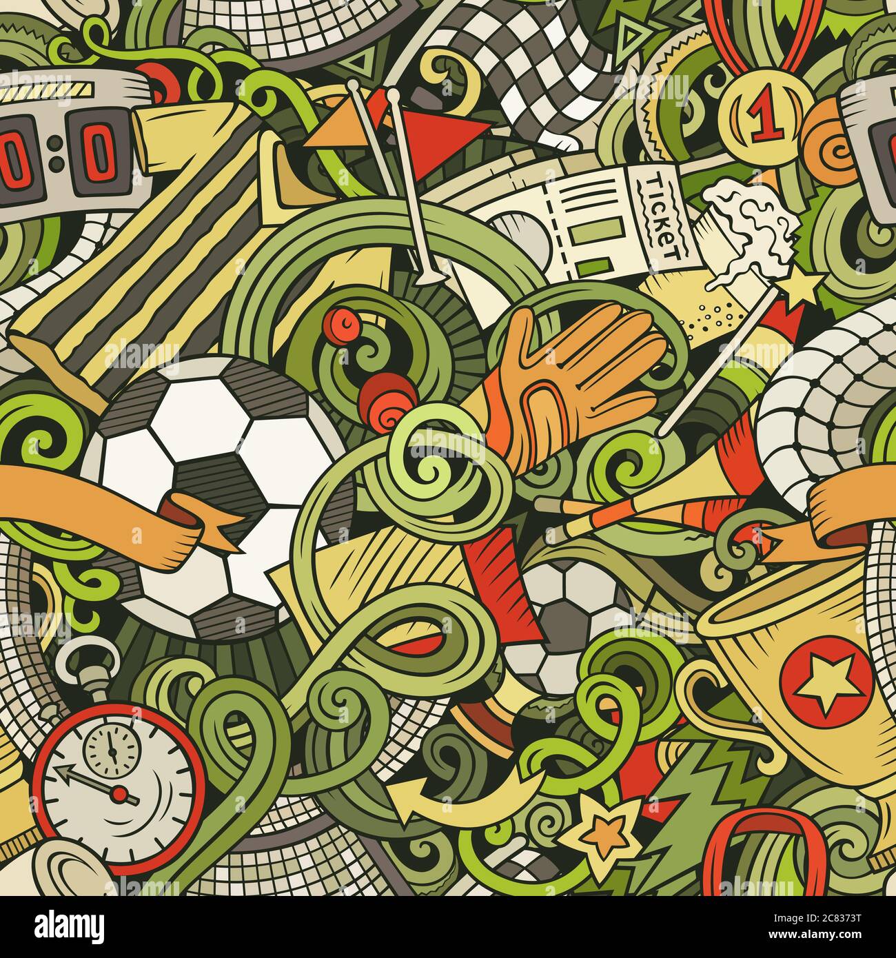 Cartoon doodles Football seamless pattern Stock Vector Image & Art - Alamy