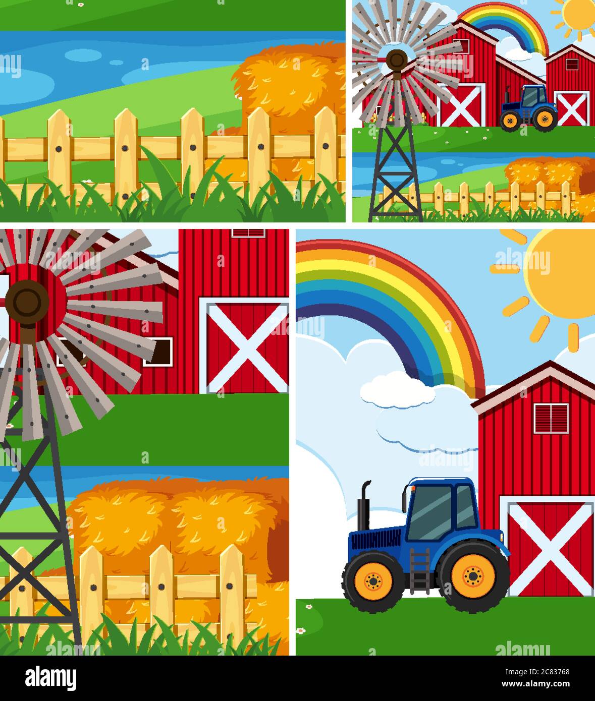 Set of farm background illustration Stock Vector Image & Art - Alamy