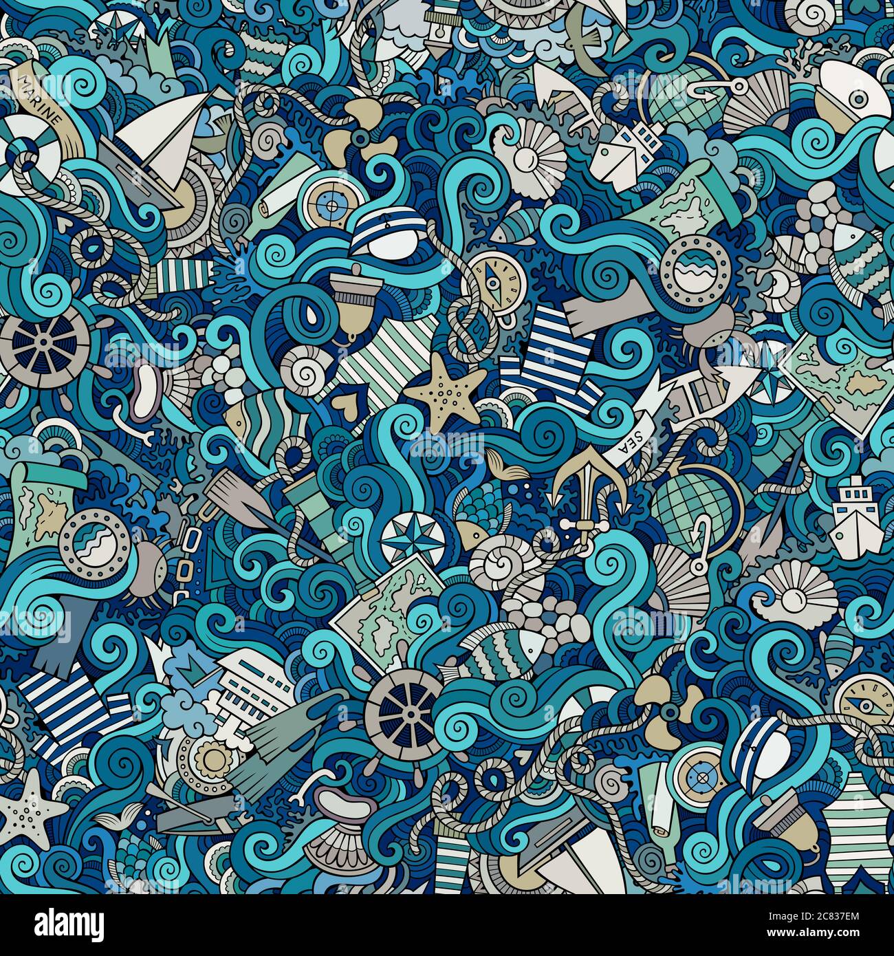 Seamless pattern sealife and marine Stock Vector Image & Art - Alamy
