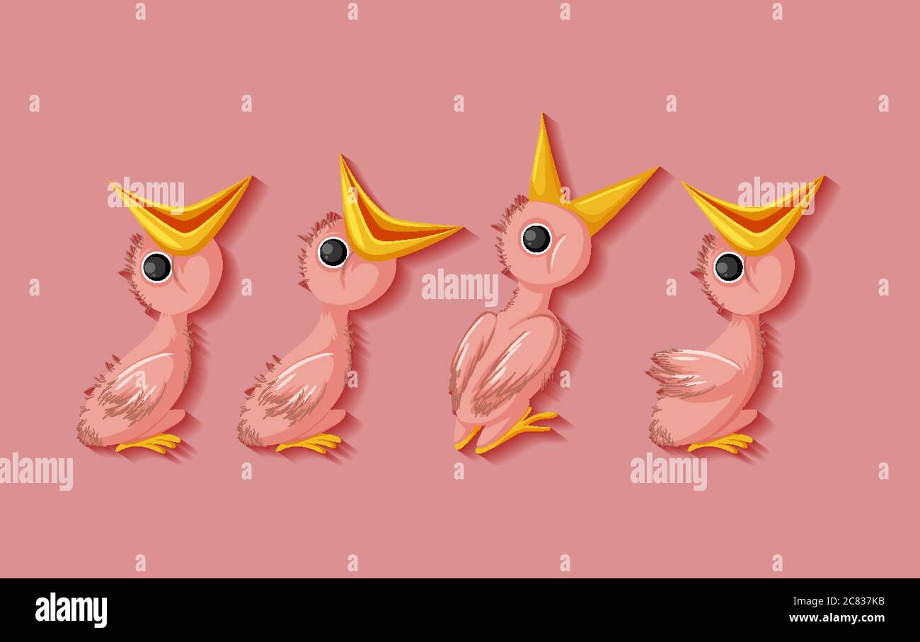 Hungry chicks cartoon character illustration Stock Vector Image & Art ...