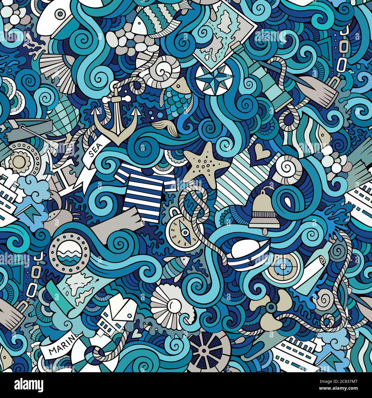 Seamless pattern sealife and marine Stock Vector Image & Art - Alamy