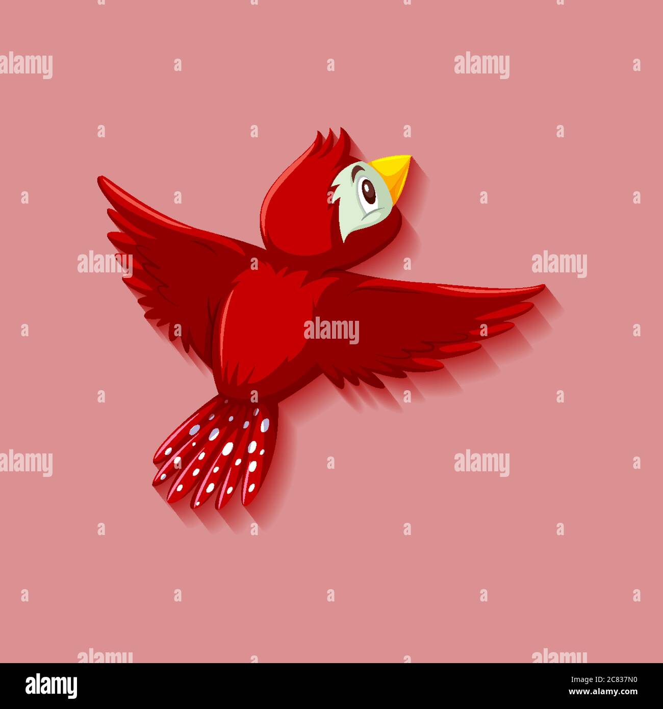 Cute red bird cartoon character illustration Stock Vector Image & Art ...