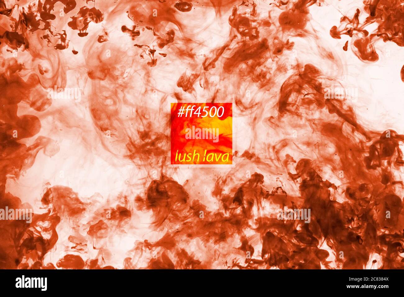 2020 color trend of the year, lush lava red liquid water colour Stock ...