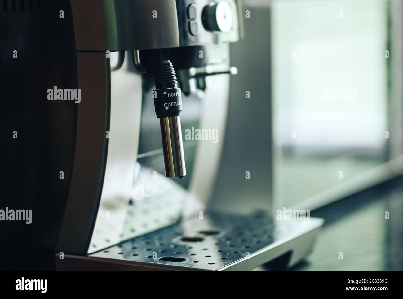 Close-up coffee machine, modern home appliances Stock Photo - Alamy