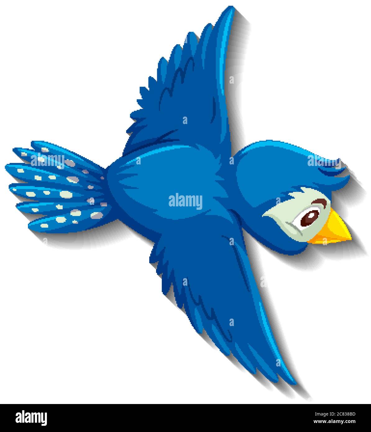 Cute blue bird cartoon character illustration Stock Vector Image & Art ...