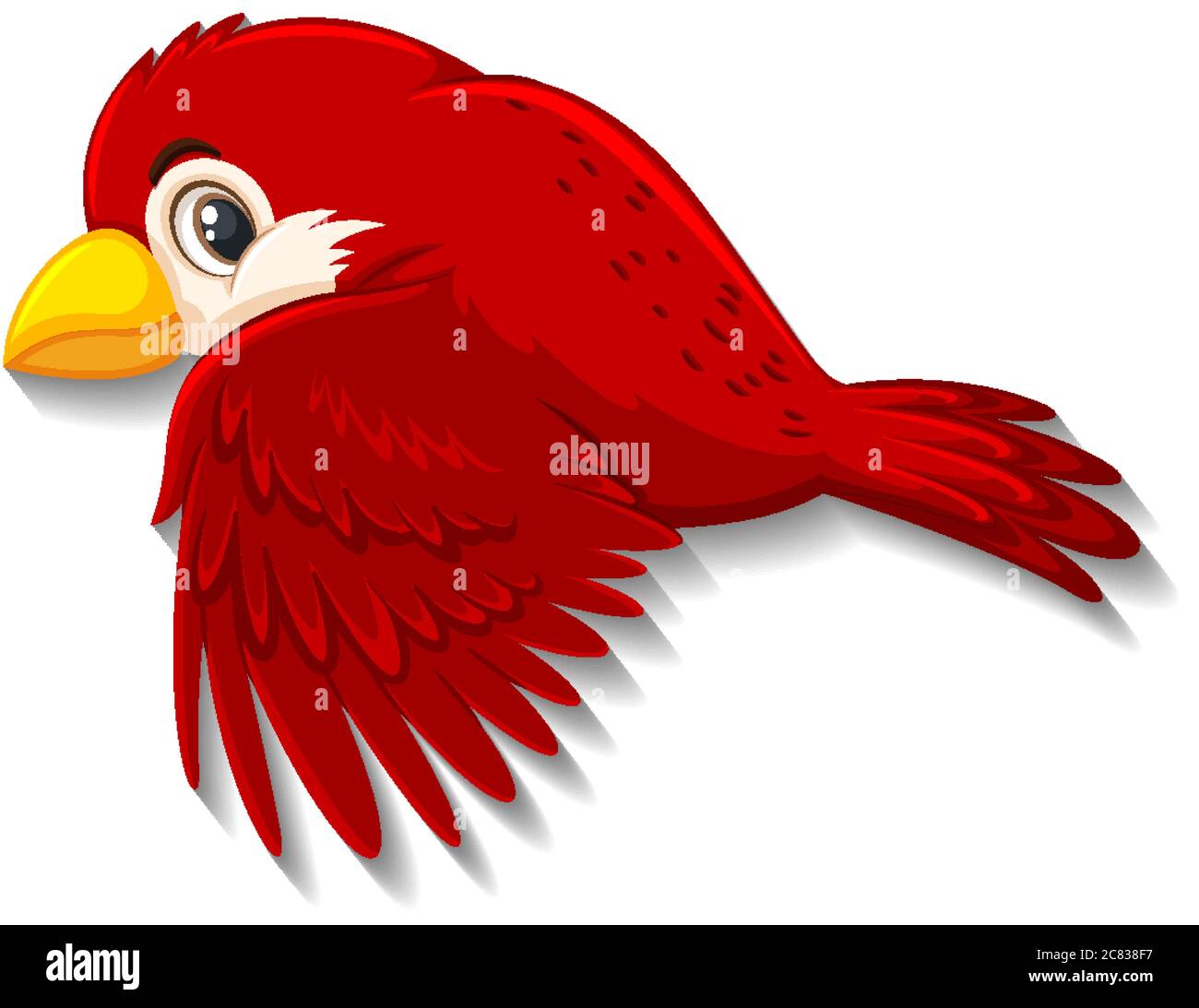 Cute red bird cartoon character illustration Stock Vector Image & Art ...