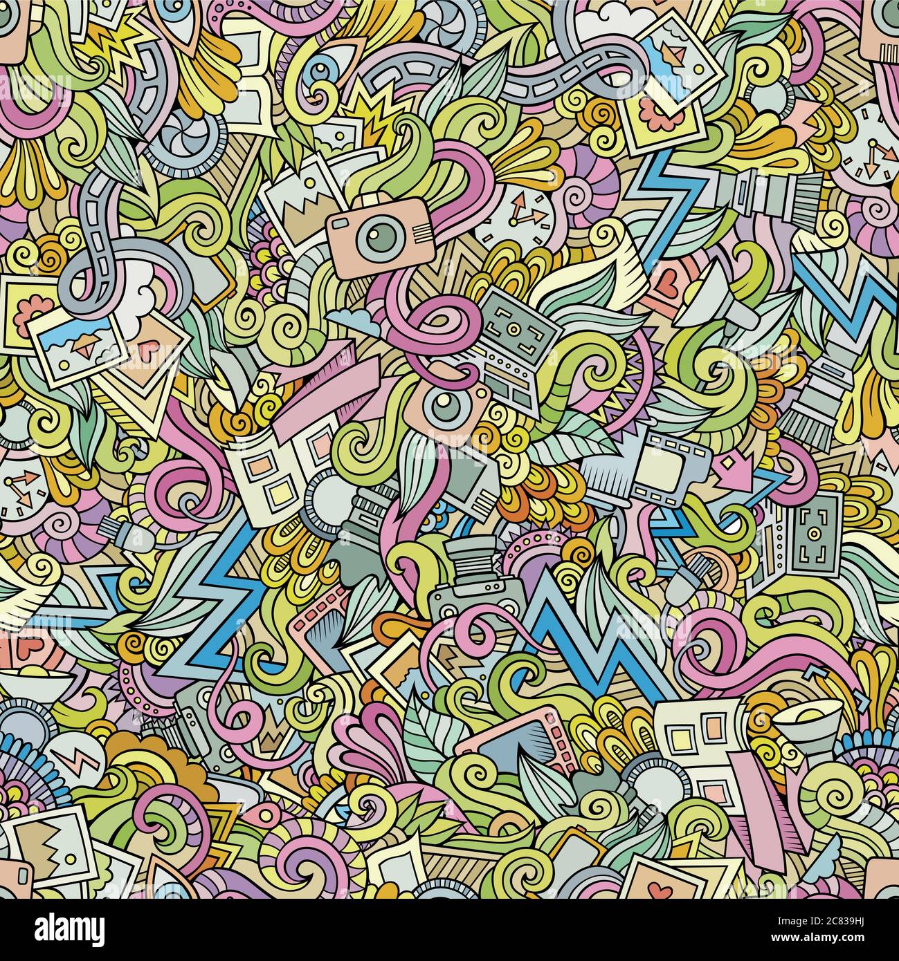 Photography doodles seamless pattern Stock Vector Image & Art - Alamy