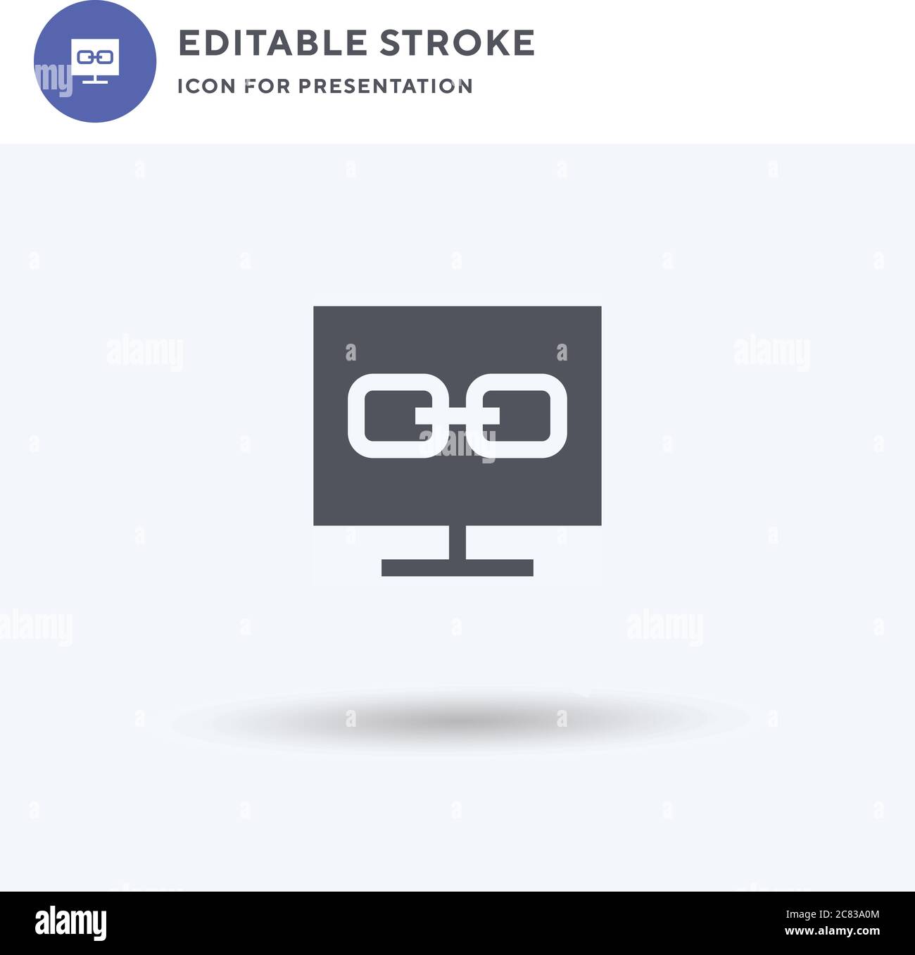 Link icon vector, filled flat sign, solid pictogram isolated on white ...