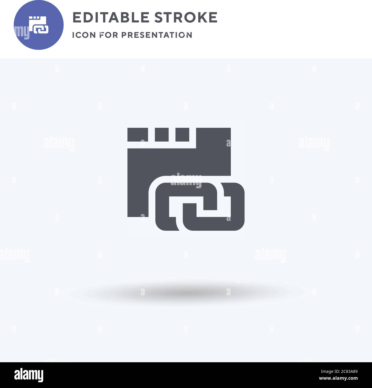 Link icon vector, filled flat sign, solid pictogram isolated on white ...