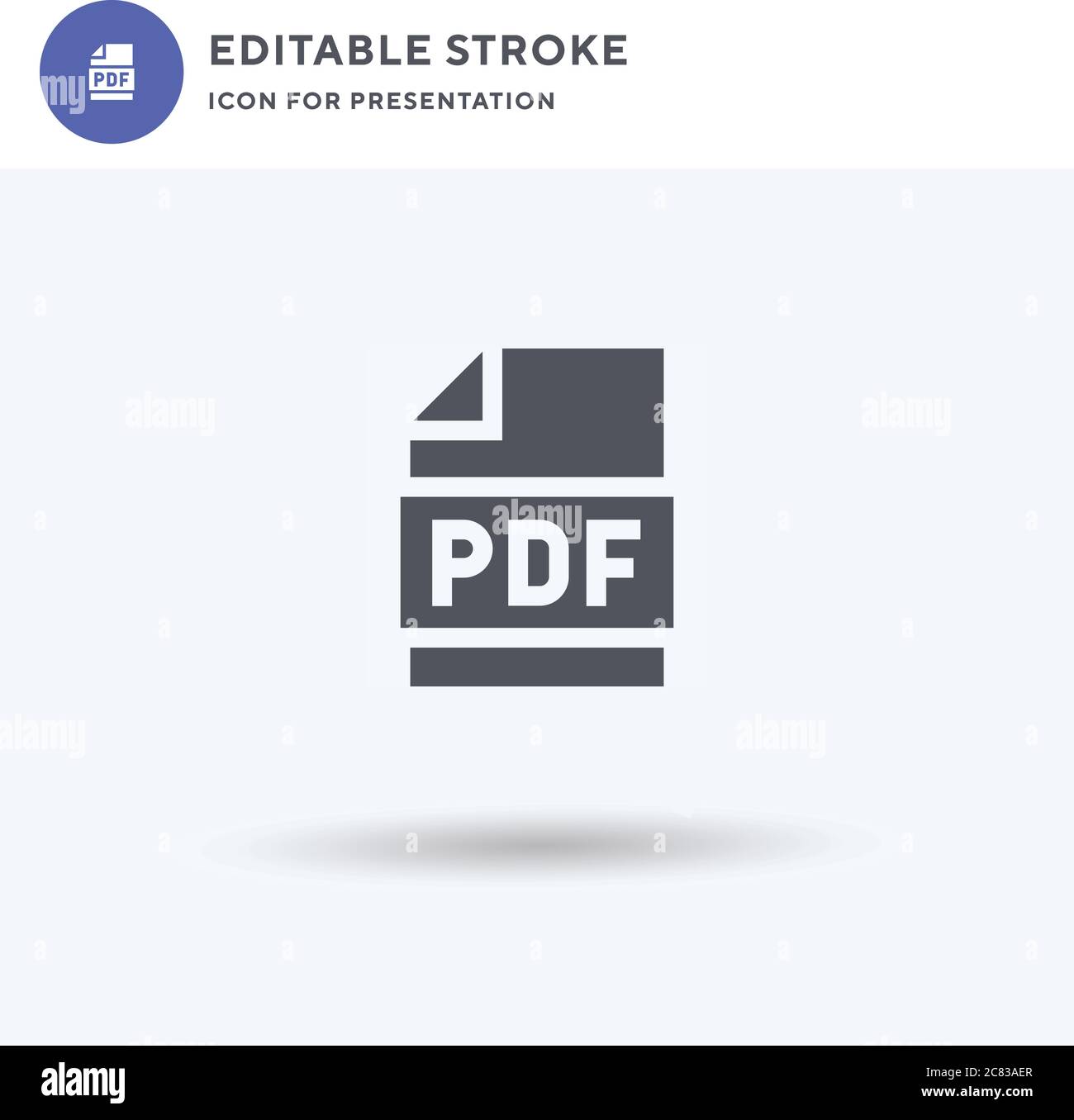 Pdf icon vector, filled flat sign, solid pictogram isolated on white ...
