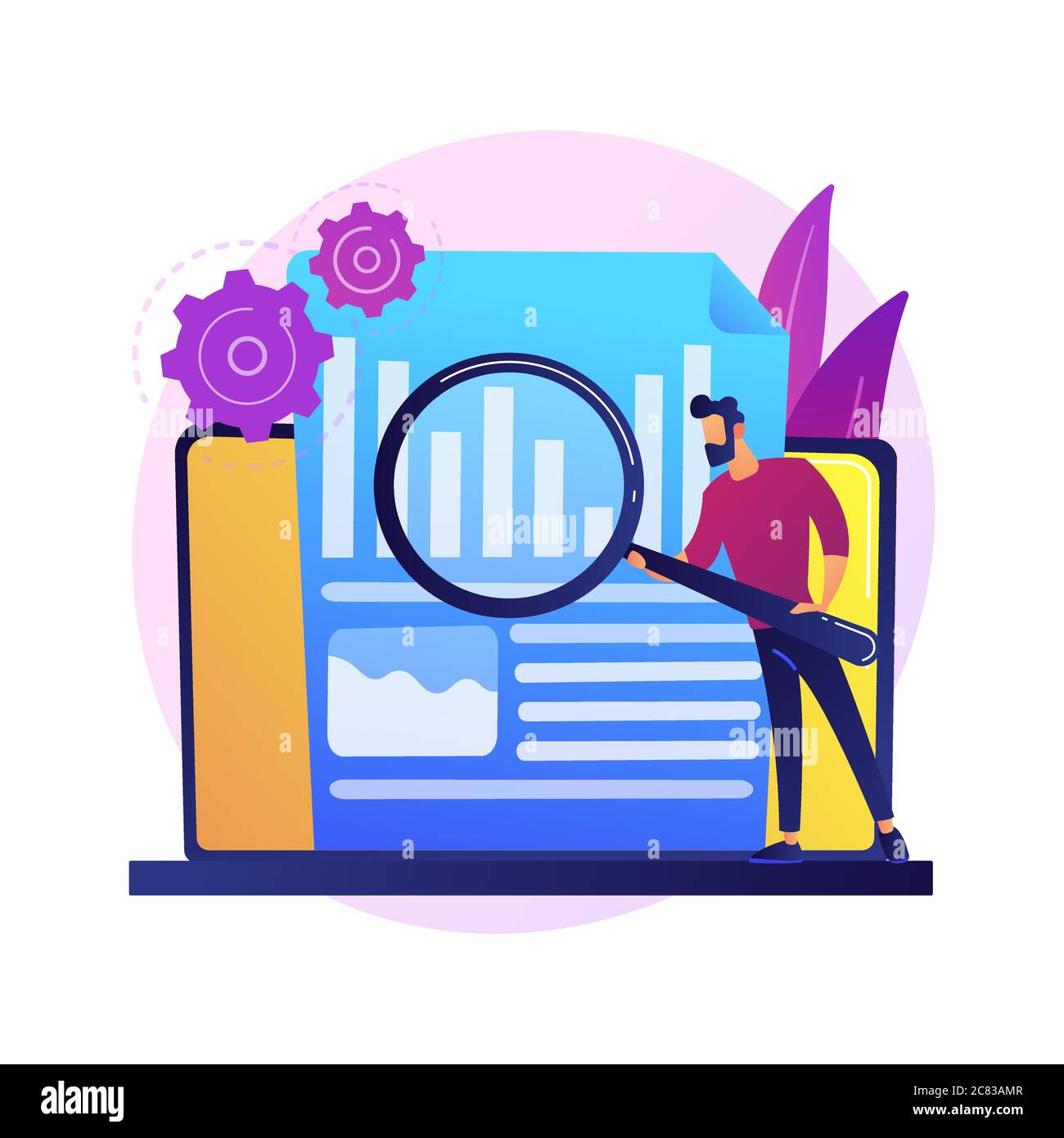 Company employee analyzing online Stock Vector Images - Alamy