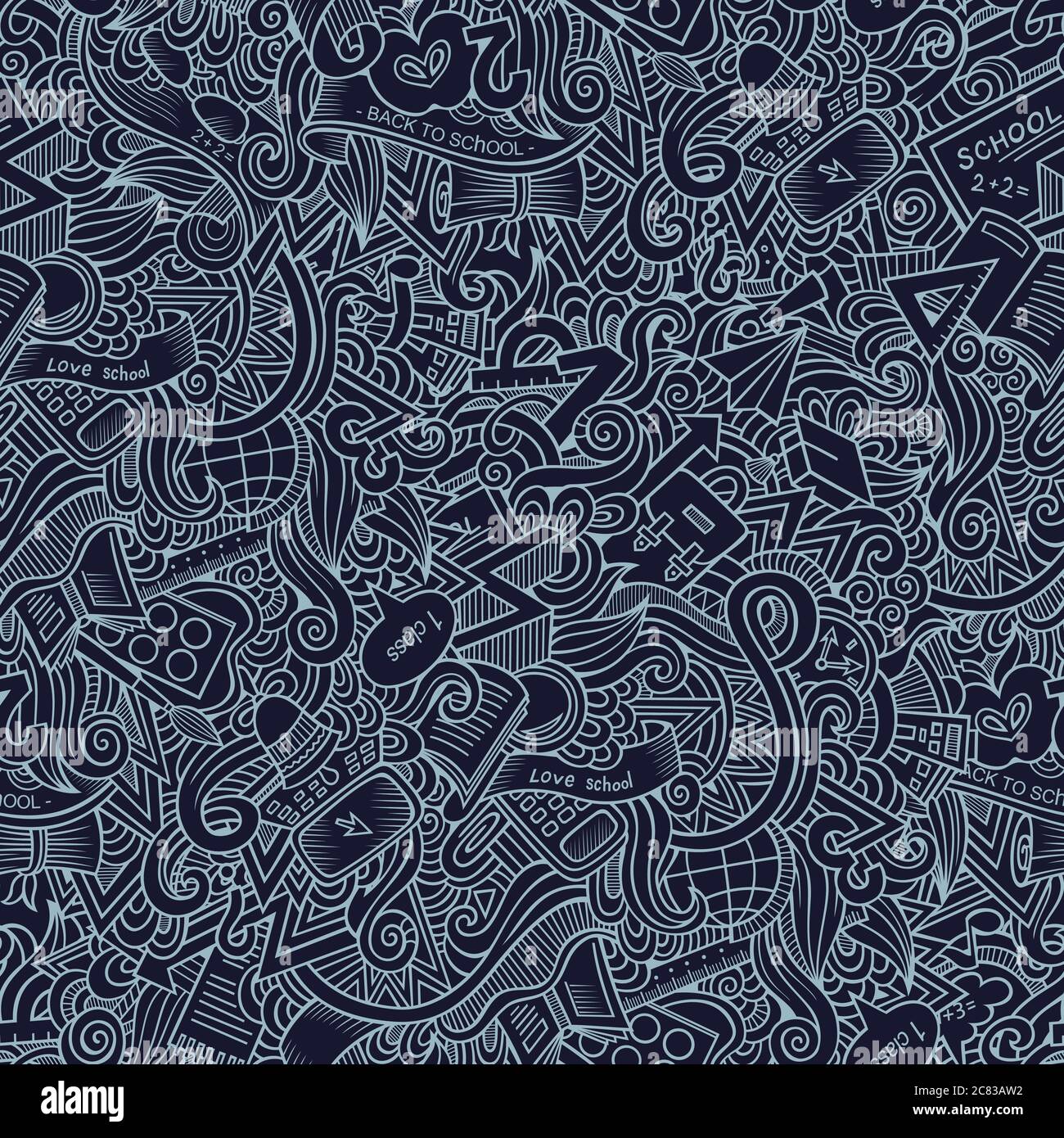 hand drawn school seamless pattern Stock Vector Image & Art - Alamy