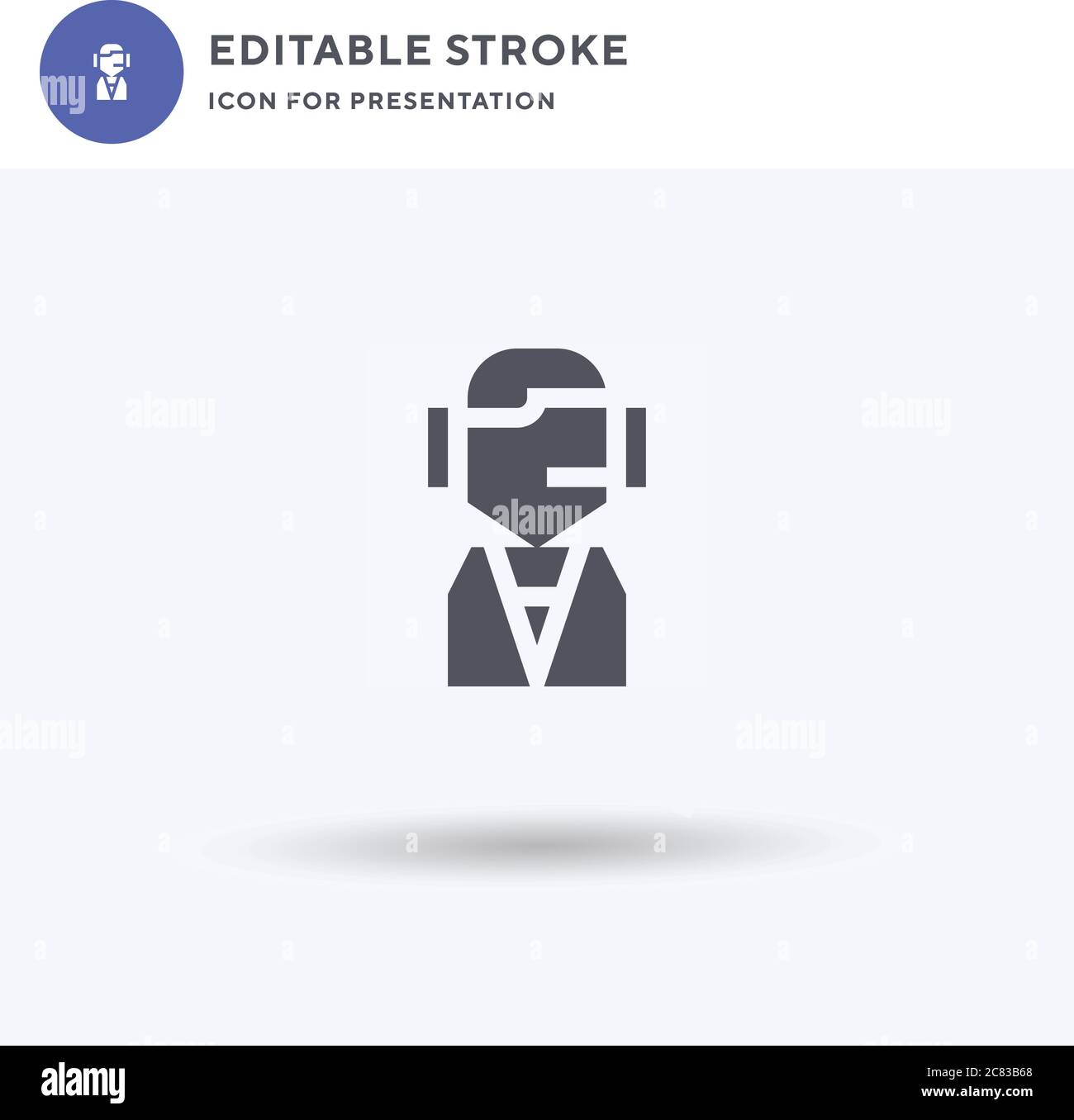 Customer Service Agent icon vector, filled flat sign, solid pictogram ...