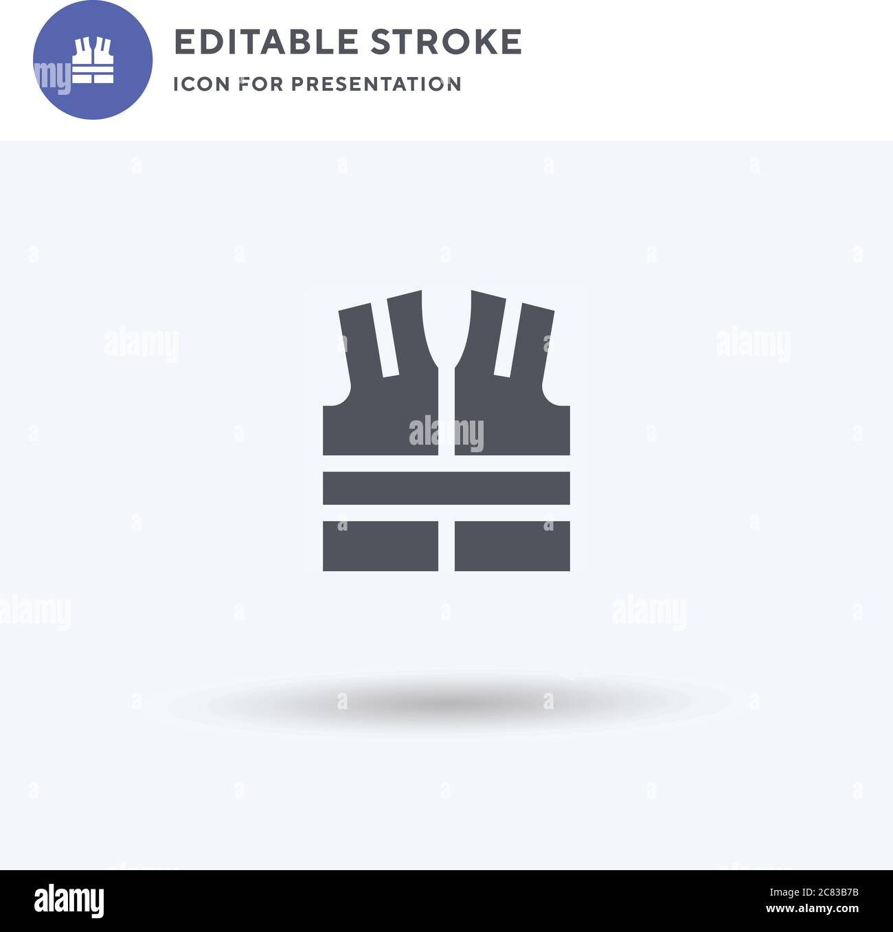 Reflective Vest icon vector, filled flat sign, solid pictogram isolated ...