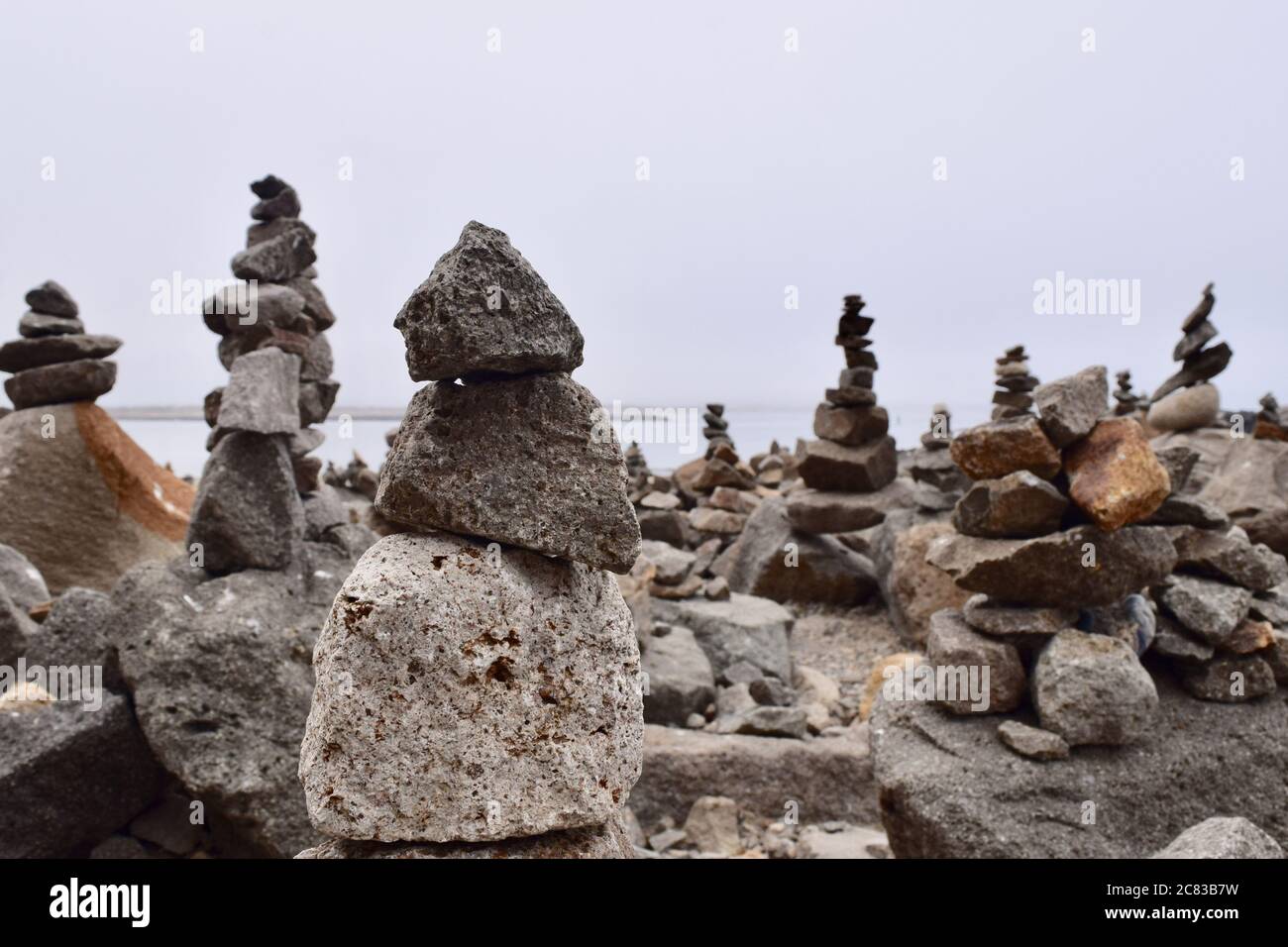 Balance stacked stones coast hi-res stock photography and images - Alamy