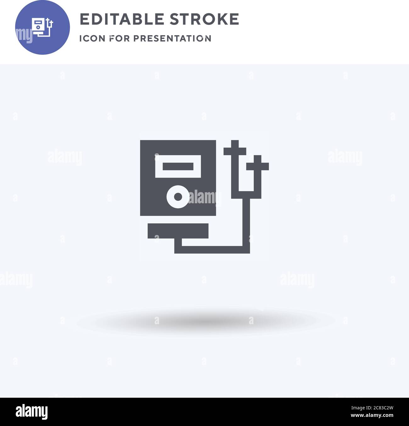Voltmeter icon vector, filled flat sign, solid pictogram isolated on ...