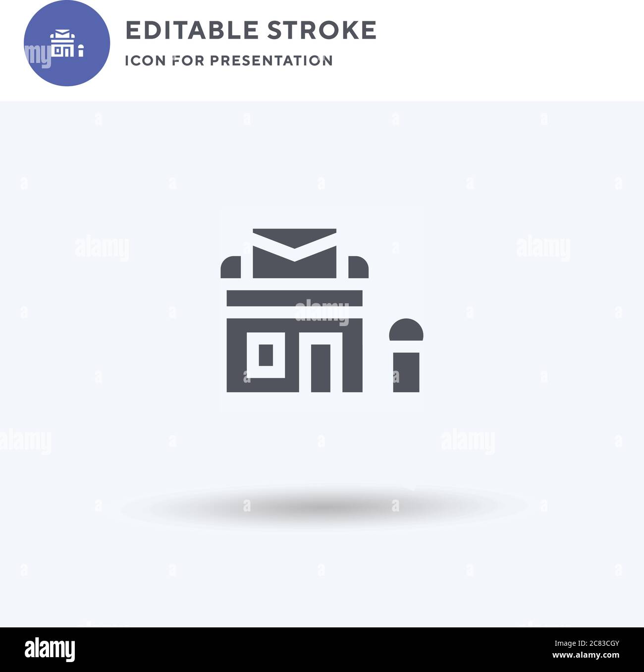 Post Office icon vector, filled flat sign, solid pictogram isolated on ...