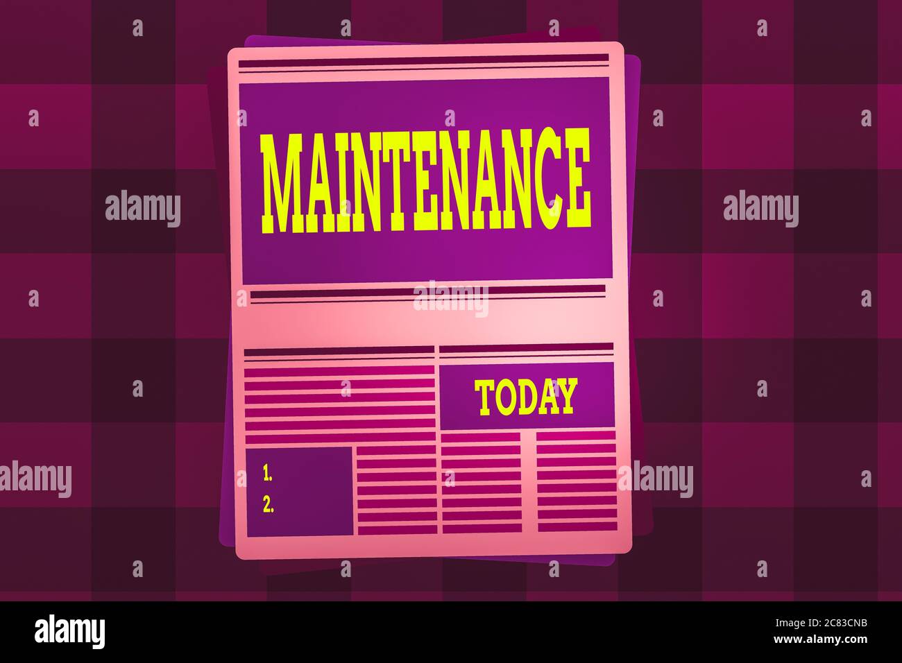 Writing note showing Maintenance. Business concept for method of ...