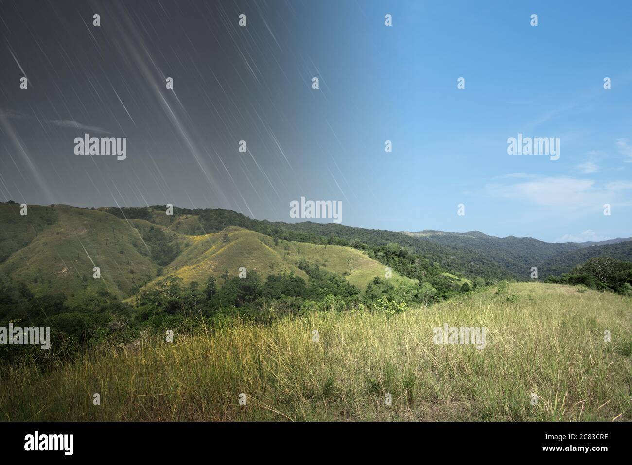 Landscapes with a different climate. Concept of changing the ...