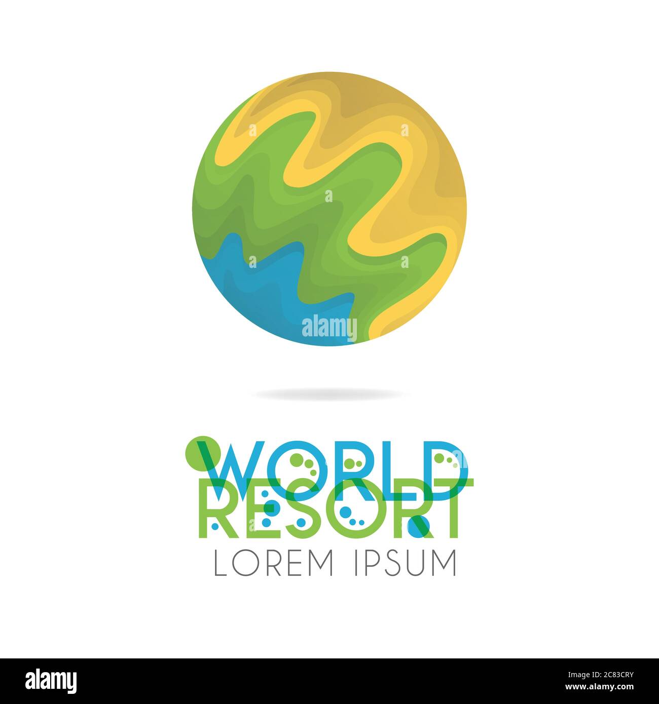 The earth logo is layered with orange, green, blue color with version ...