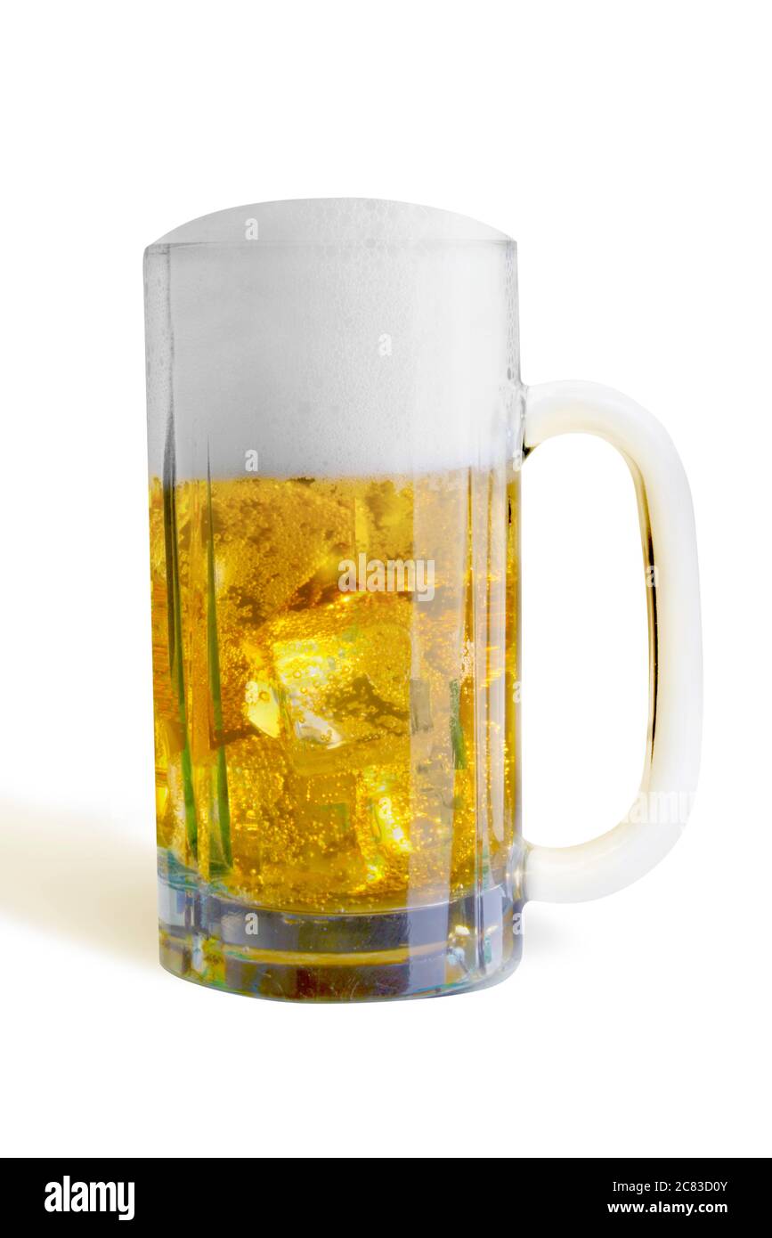 The glass of cold beer isolated over white background Stock Photo - Alamy