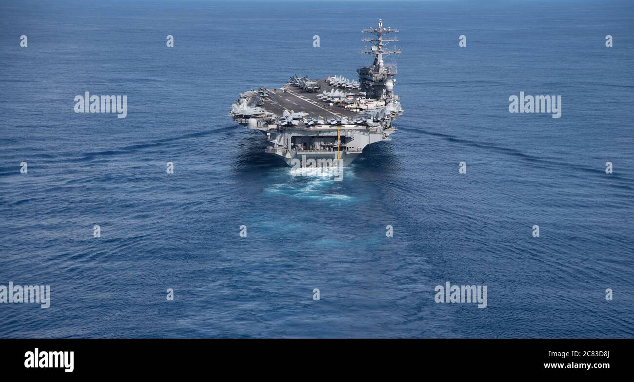 200720-N-MY642-0003 INDIAN OCEAN (July 20, 2020) The Nimitz Carrier Strike Group, consisting of ...
