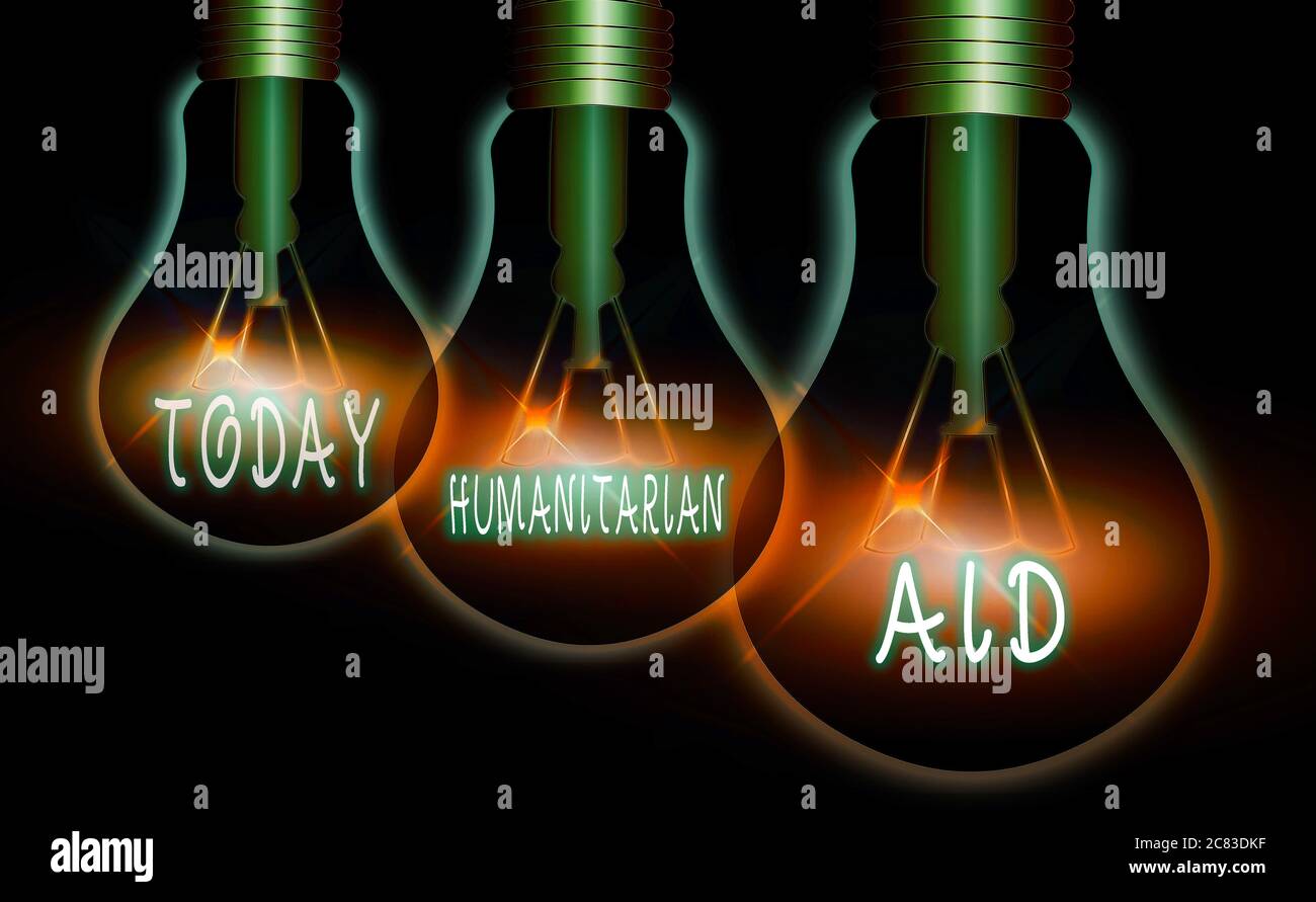 Conceptual hand writing showing Humanitarian Aid. Concept meaning ...