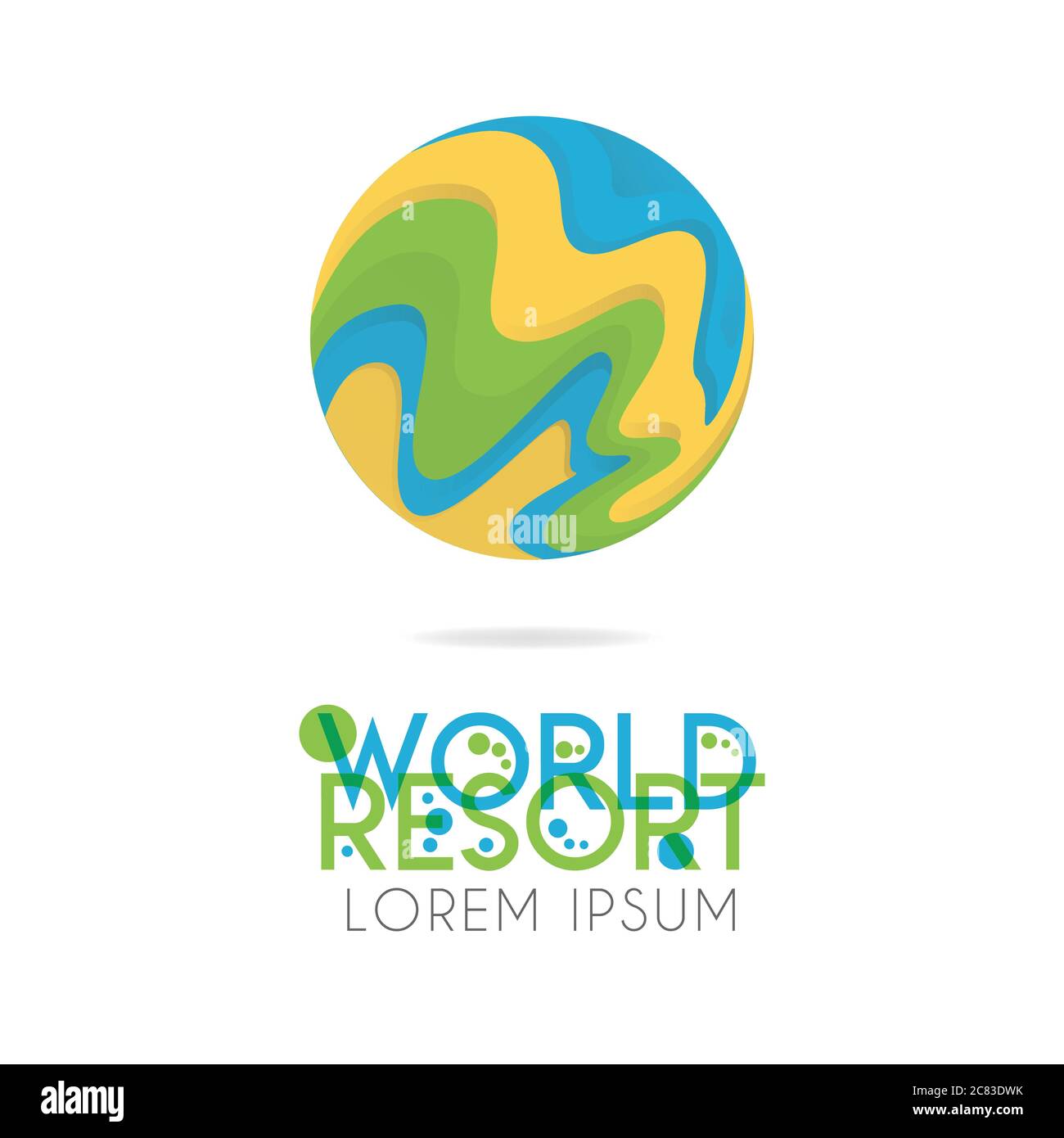 The earth logo is layered with orange, green, blue color with version ...