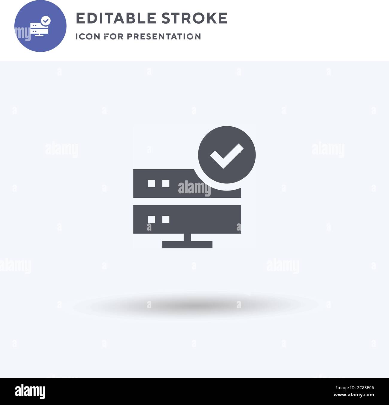 Server icon vector, filled flat sign, solid pictogram isolated on white ...