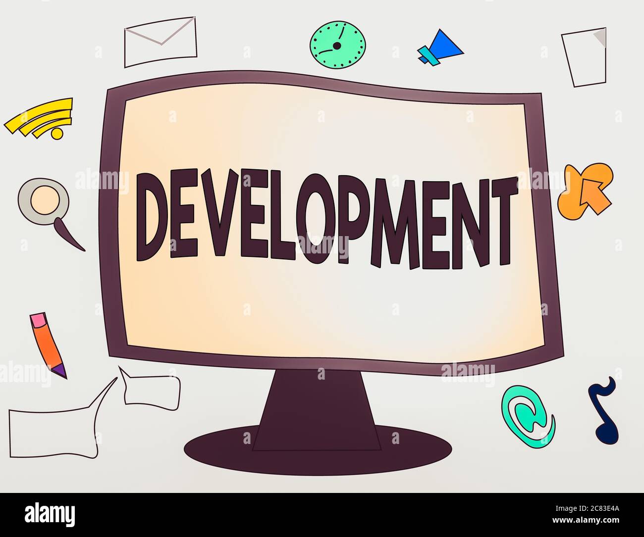 Conceptual hand writing showing Development. Concept meaning a cycle in ...