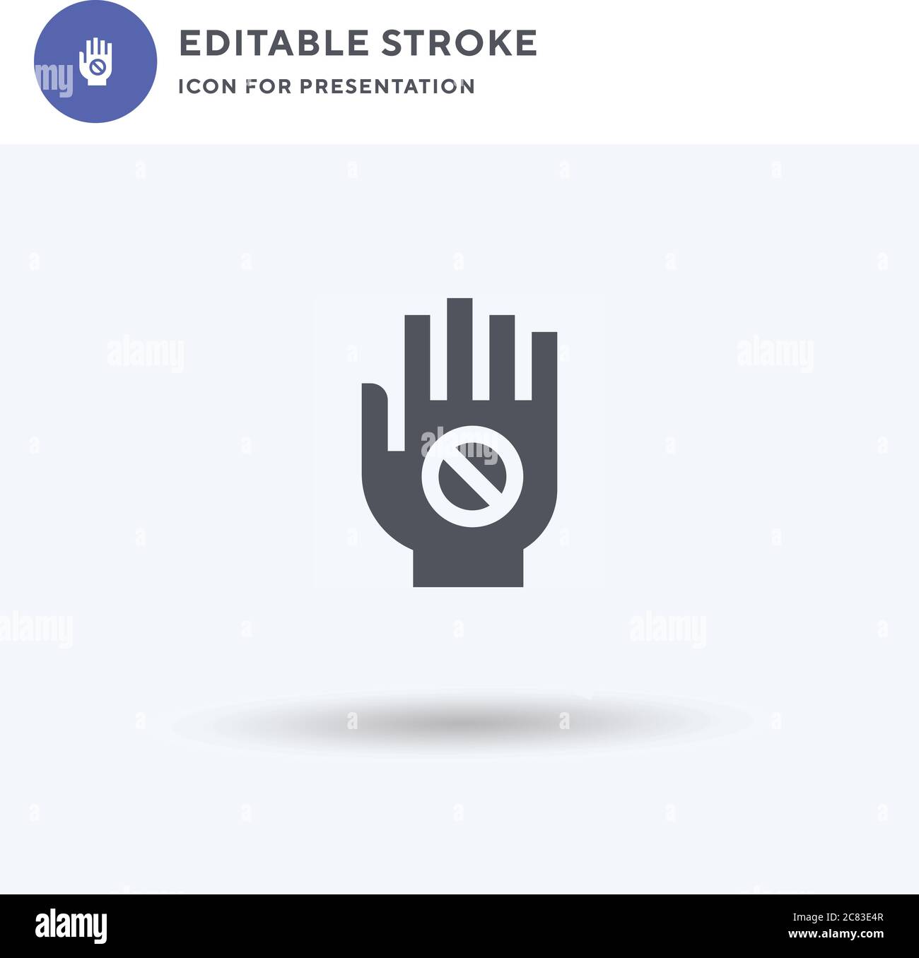 Stop icon vector, filled flat sign, solid pictogram isolated on white ...