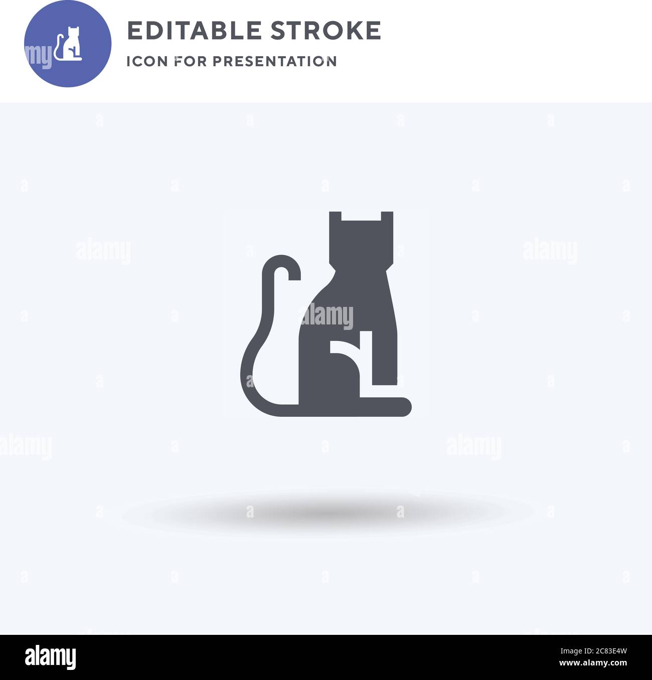 Black Cat icon vector, filled flat sign, solid pictogram isolated on ...