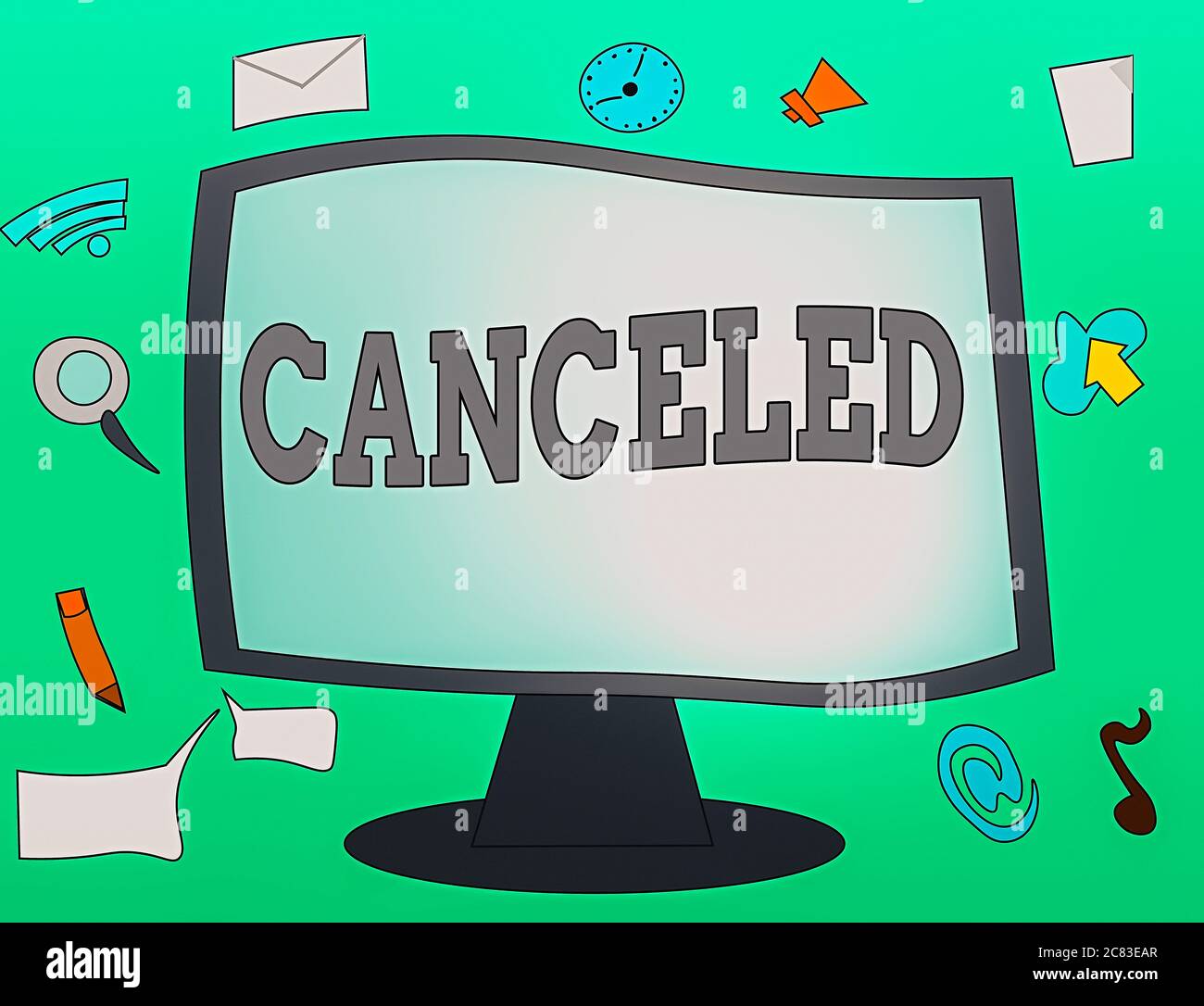 Handwriting text Canceled. Conceptual photo to decide not to conduct or ...