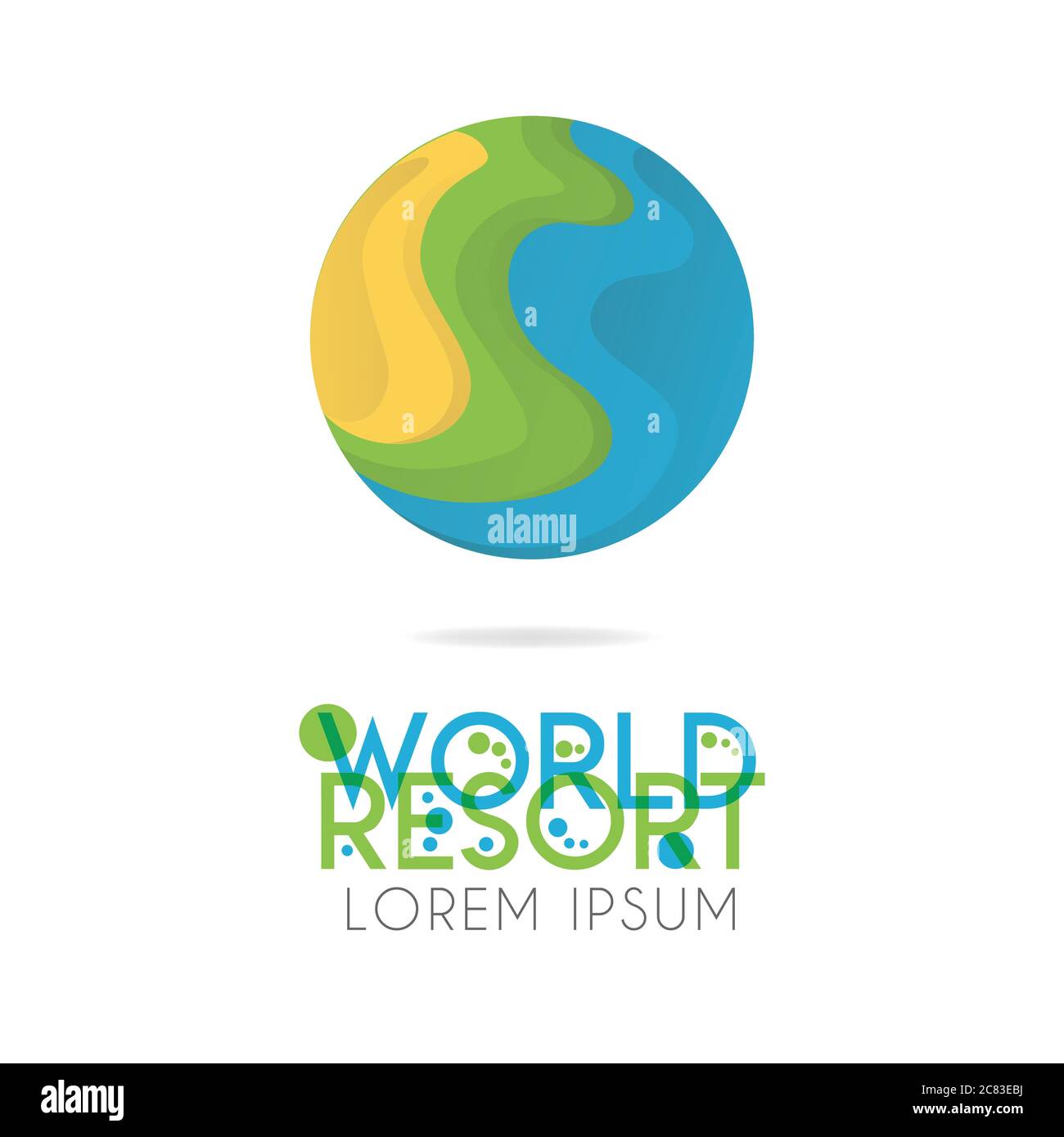 The earth logo is layered with orange, green, blue color with version ...