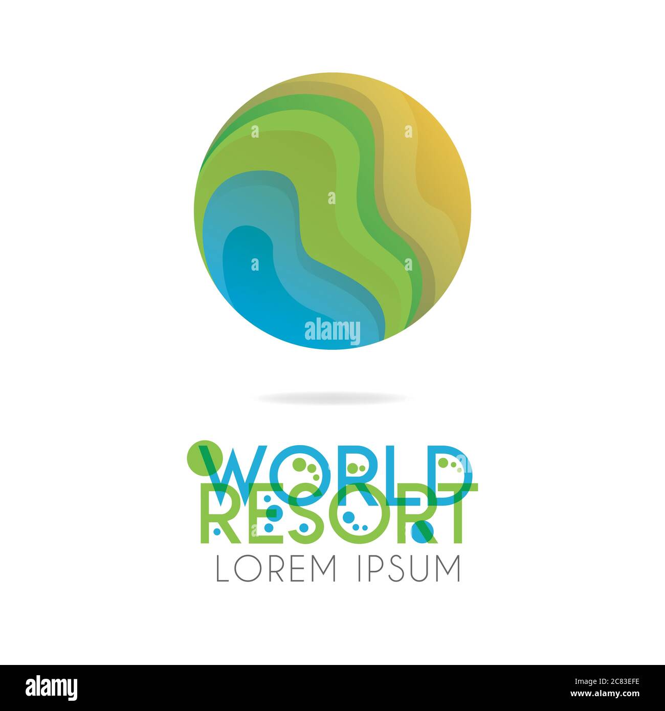 The earth logo is layered with orange, green, blue color with version ...