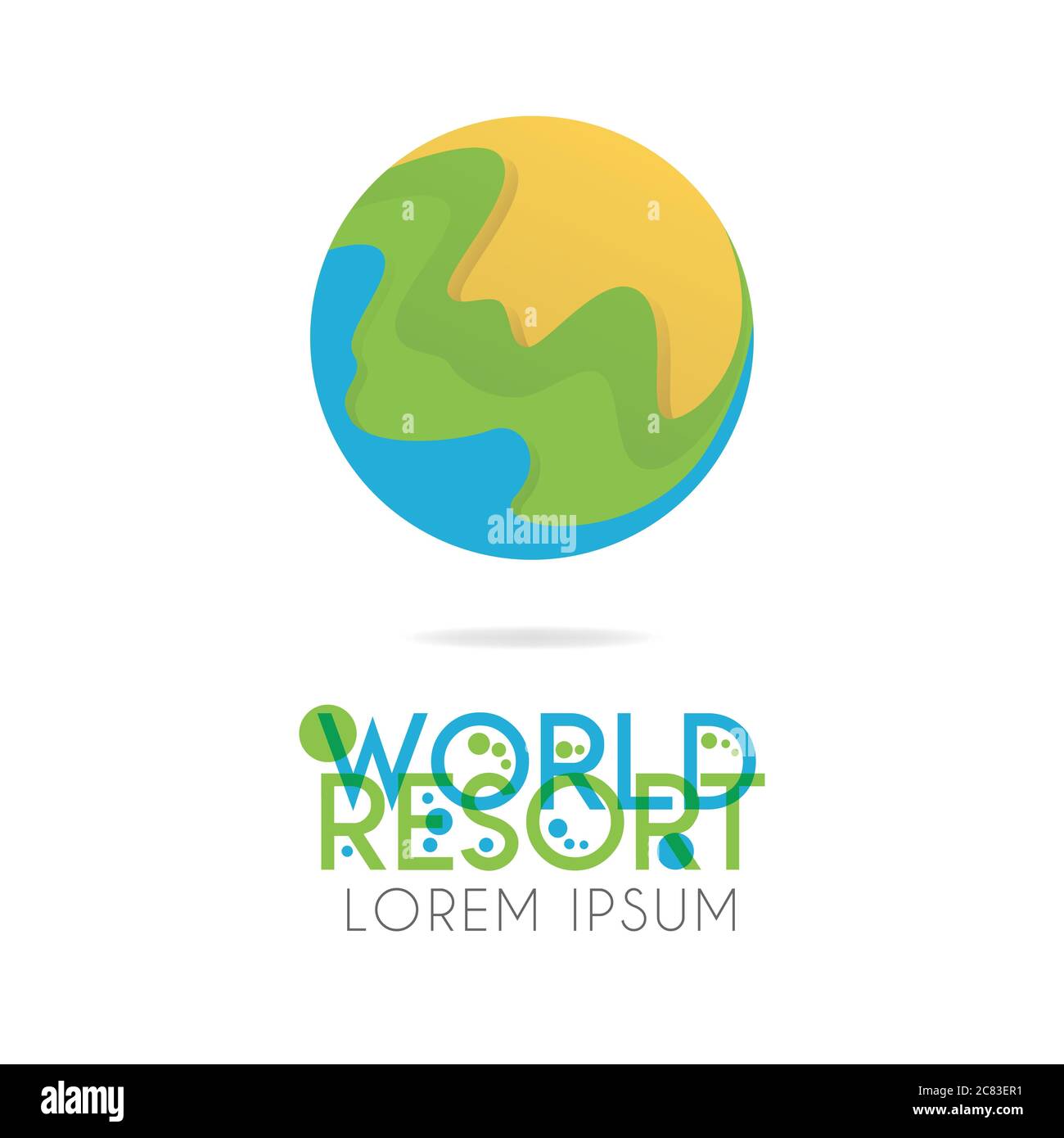 The earth logo is layered with orange, green, blue color with version ...