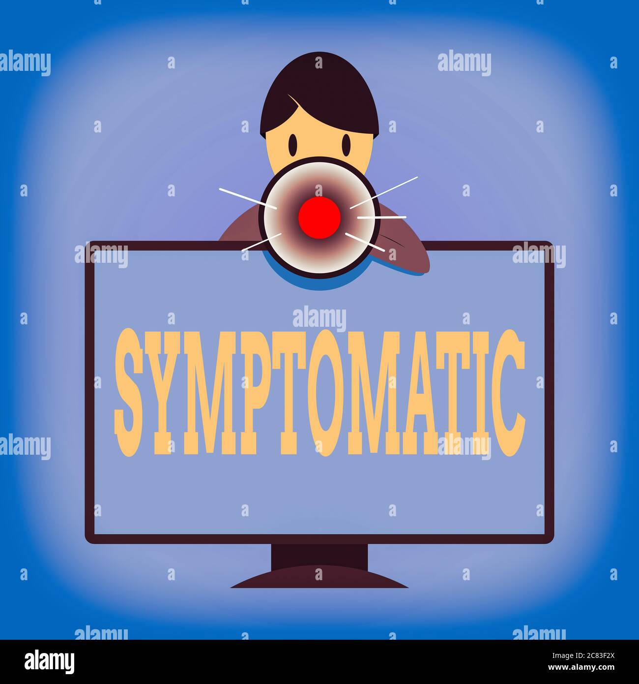 Writing note showing Symptomatic. Business concept for serving as ...