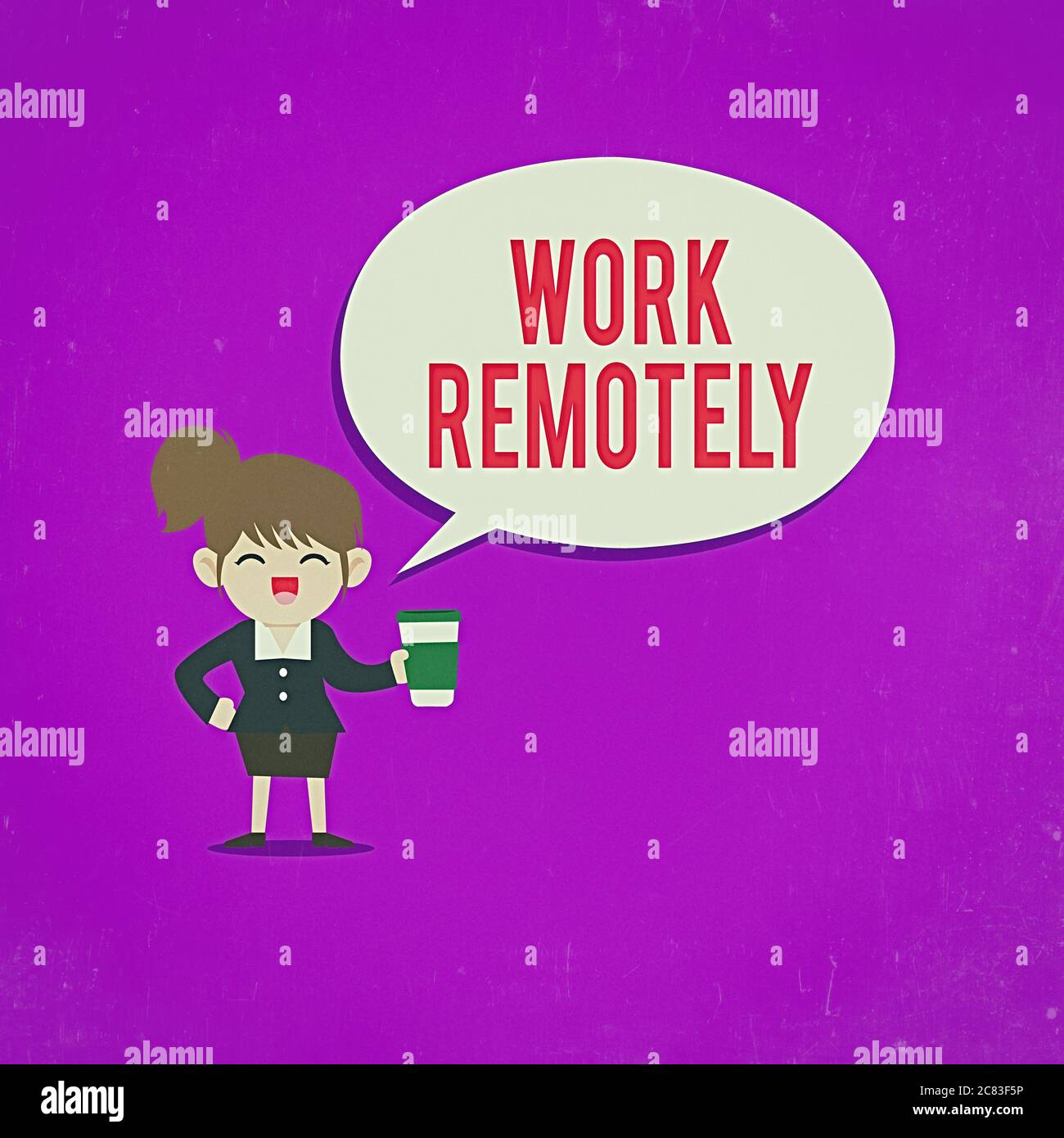 Text sign showing Work Remotely. Business photo text fresh working ...