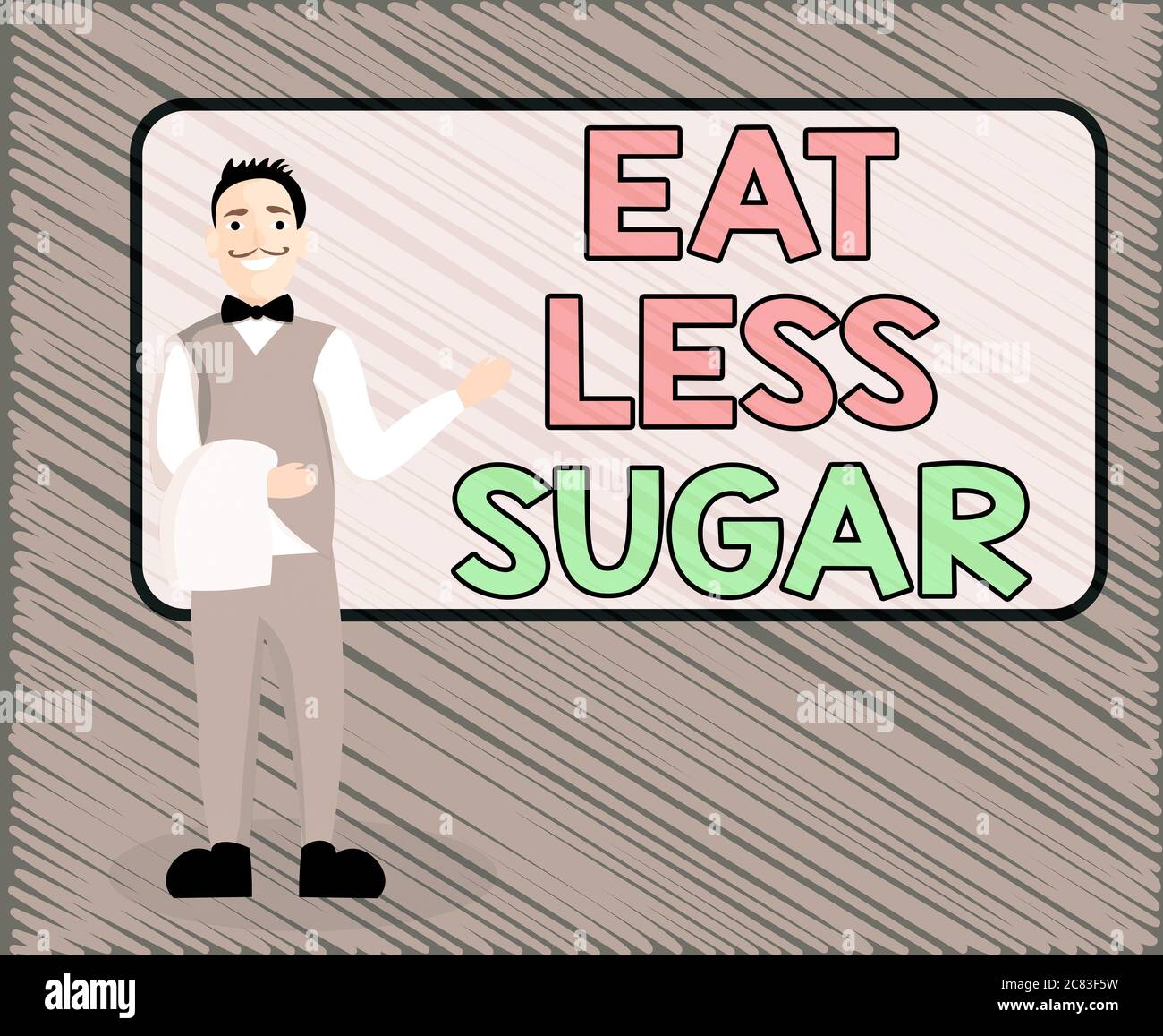 Text sign showing Eat Less Sugar. Business photo text reducing sugar ...