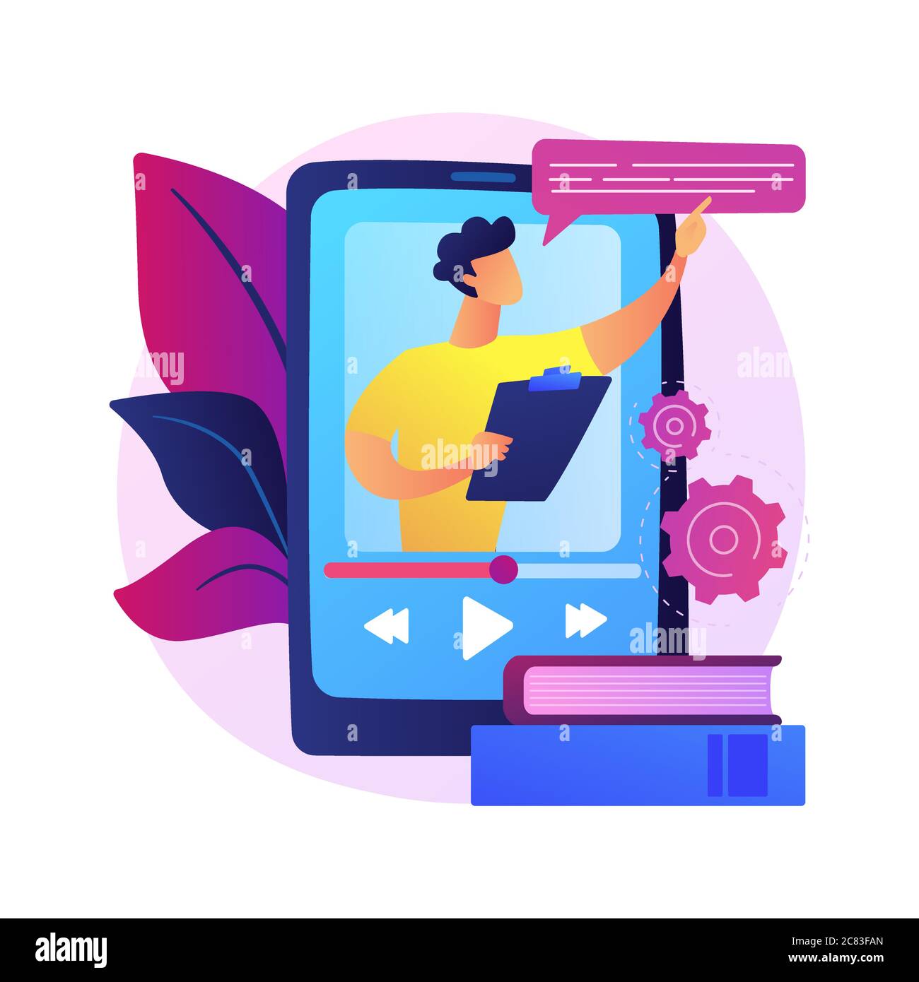 Video tutorial watching vector concept metaphor Stock Vector Image ...