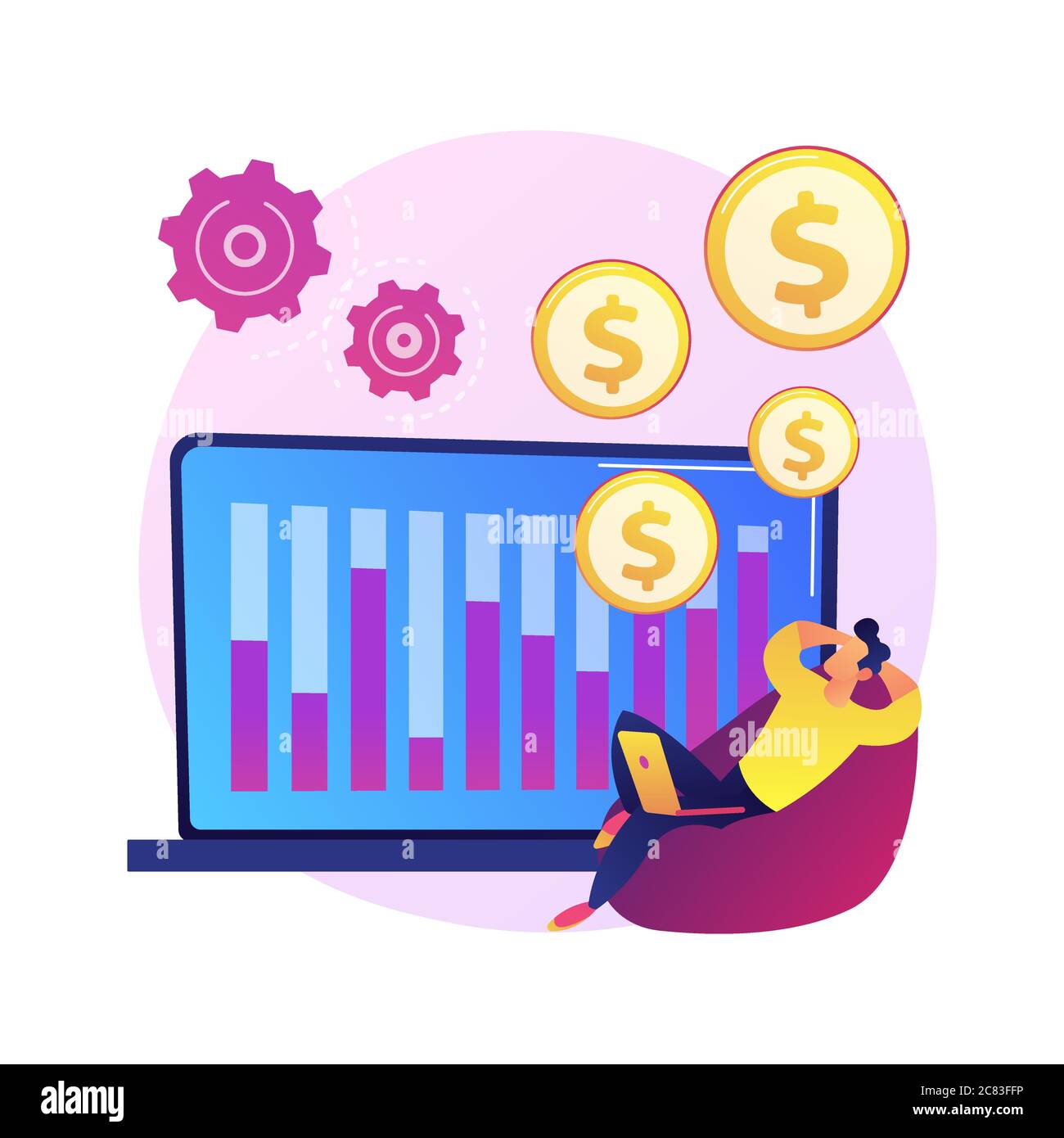 Laptop passive income icon Stock Vector Images - Alamy