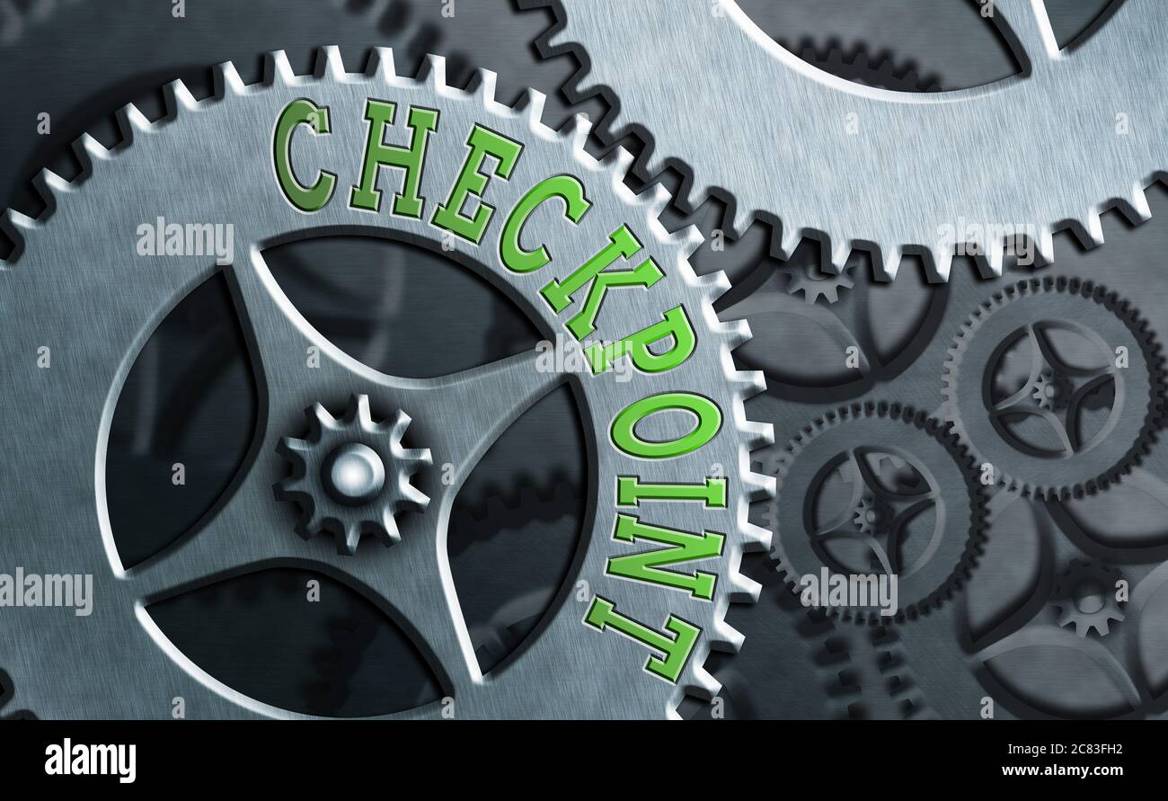 Handwriting text writing Checkpoint. Conceptual photo manned entrance ...