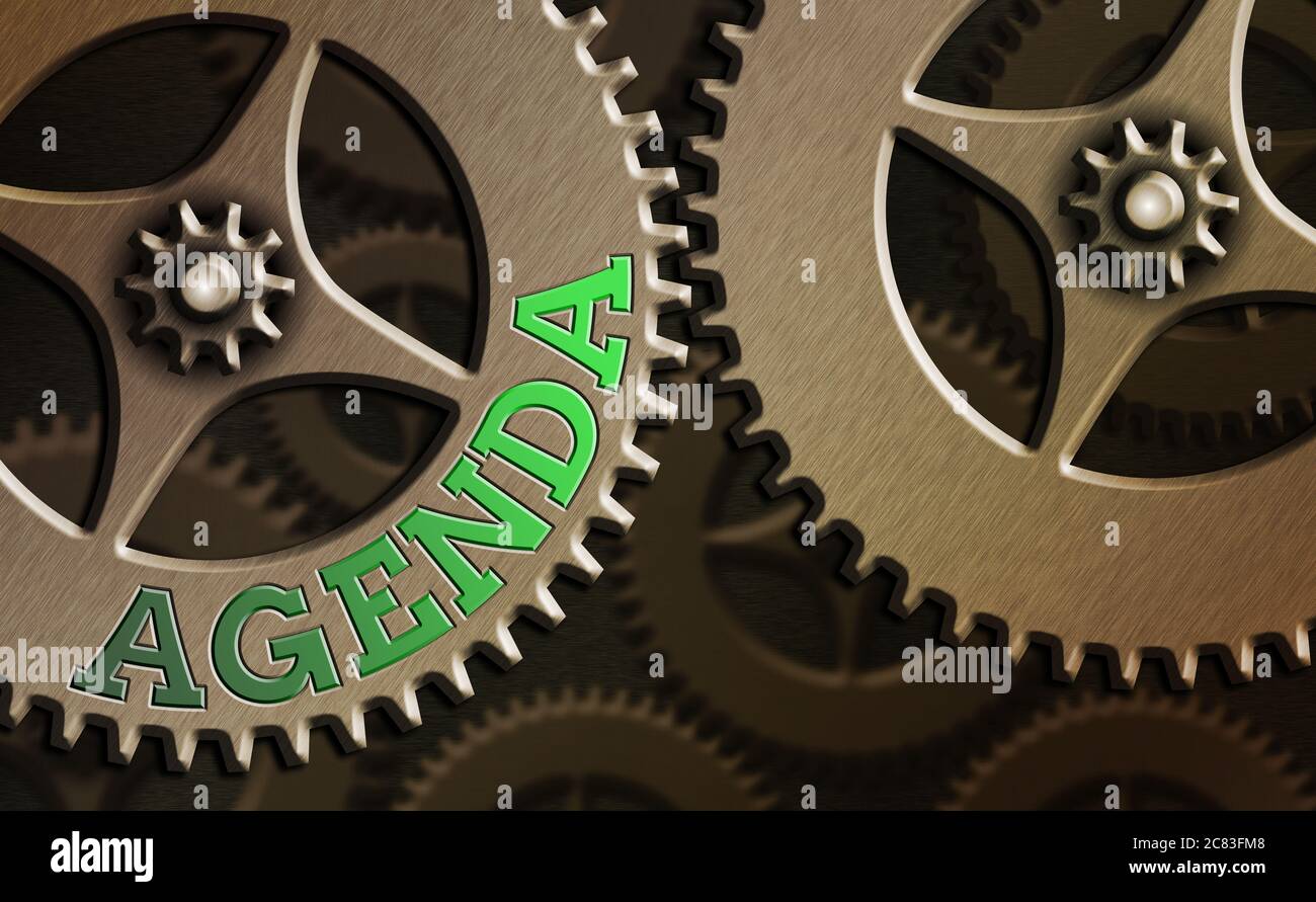 Conceptual hand writing showing Agenda. Concept meaning list of meeting ...